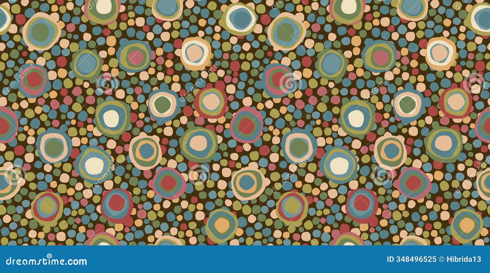 Vintage Geometric Pattern with Round Shapes and Concentric Circles ...