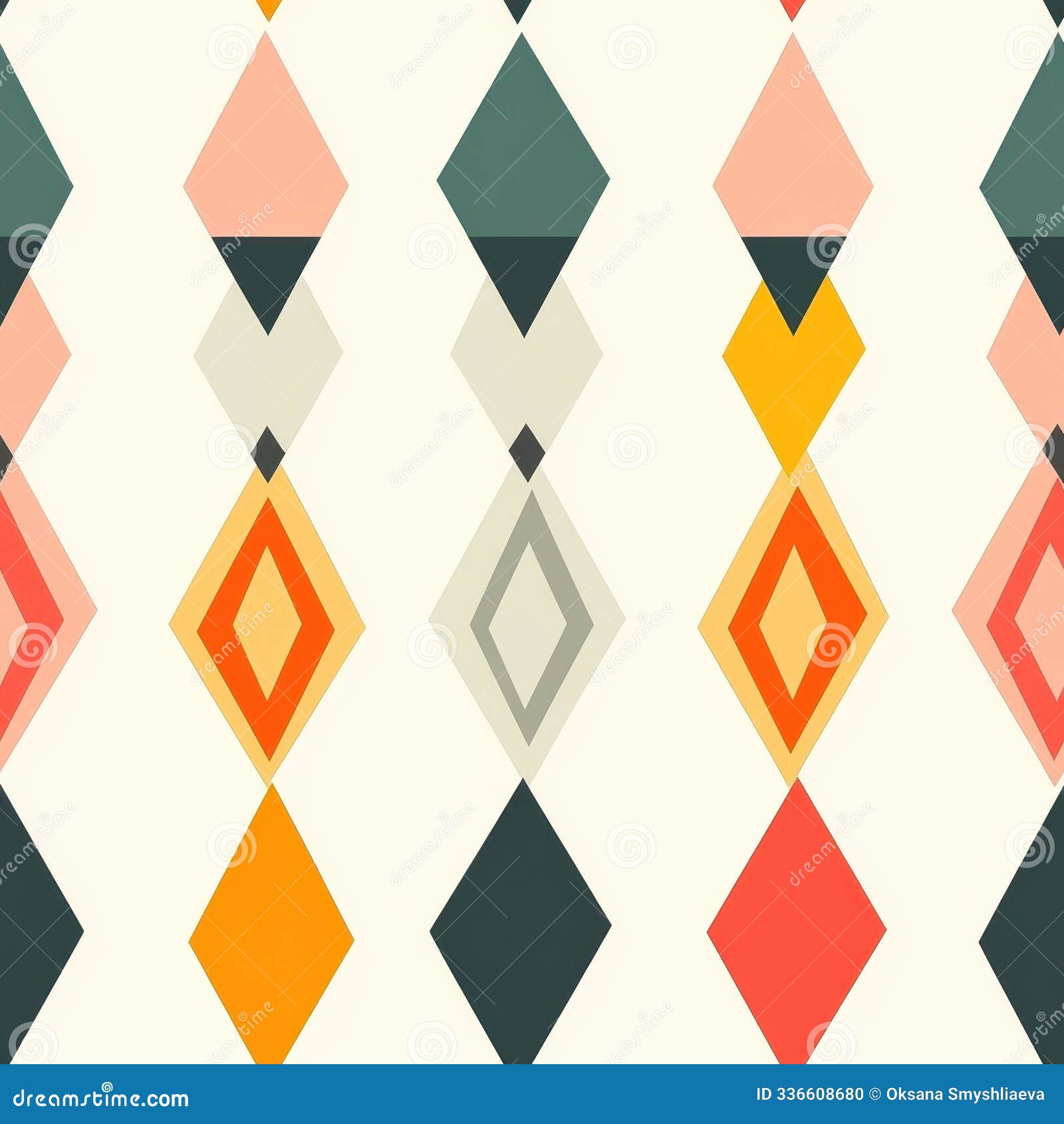 Vintage Geometric Pattern Wallpaper Design with Retro Colors Stock Photo - Image of modern ...