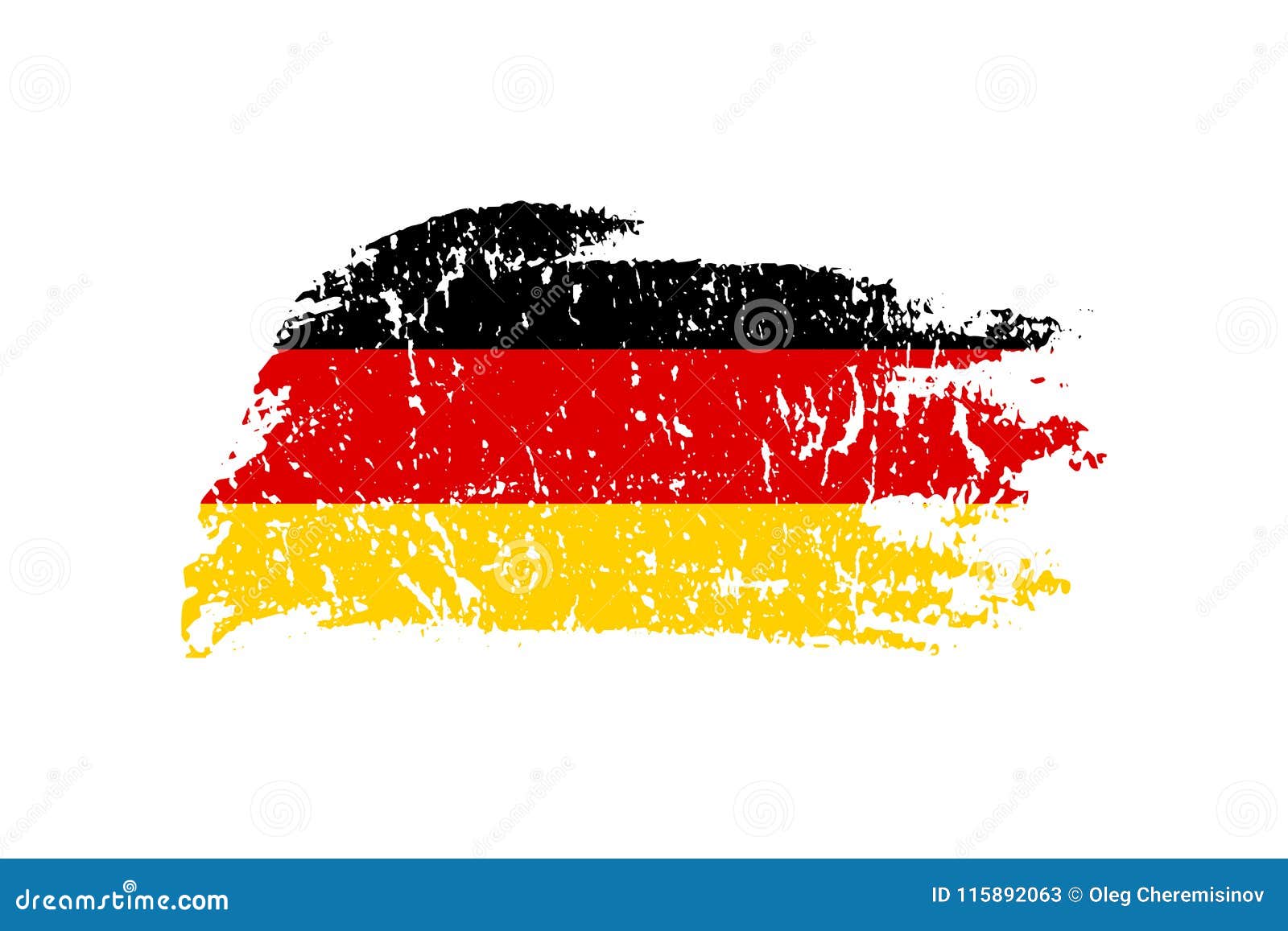 Vintage German Flag Illustration. Vector German Flag on Grunge Texture ...