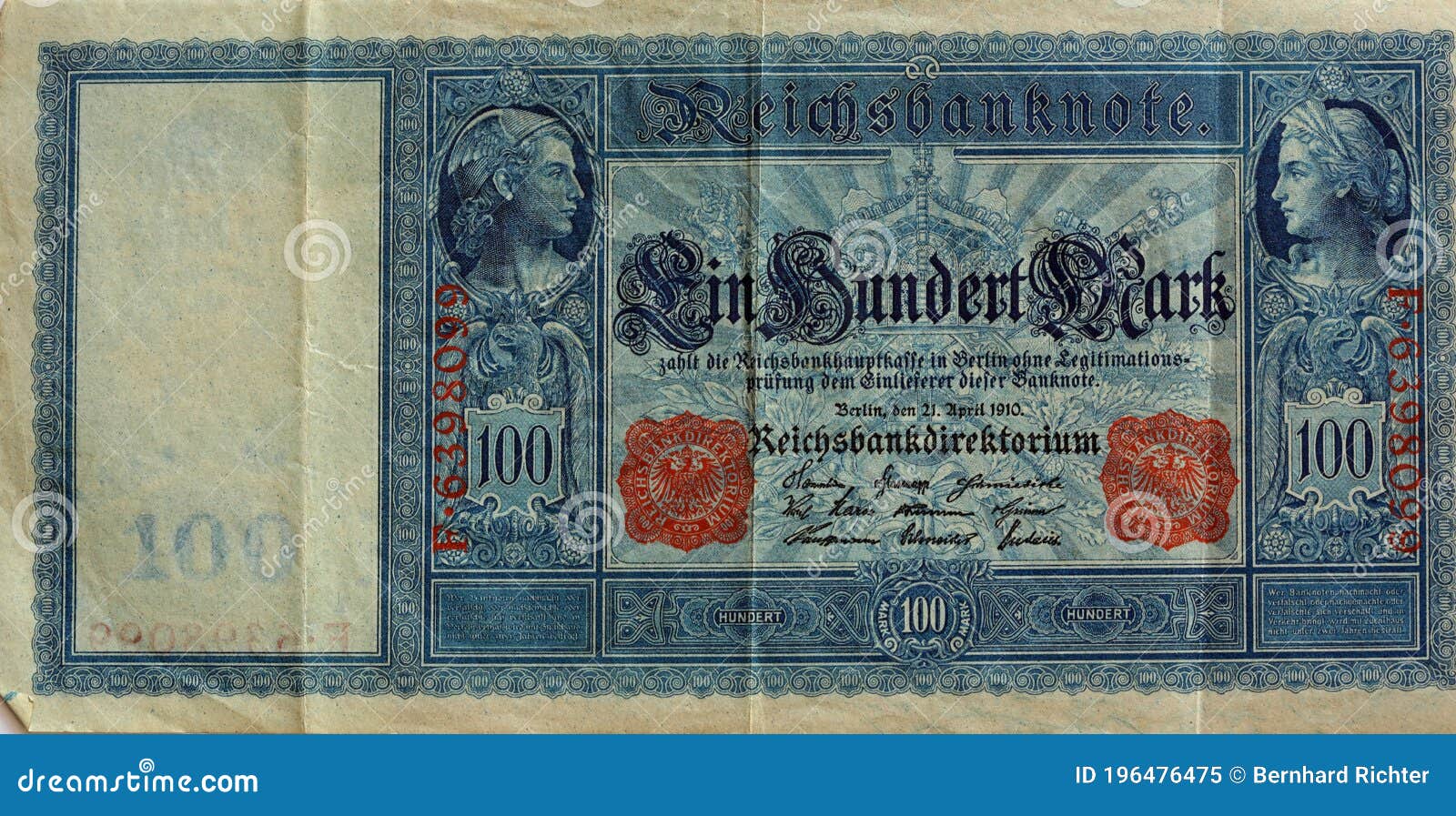 Vintage German 100 Marks Paper Money Stock Image - Image of cash, debt ...