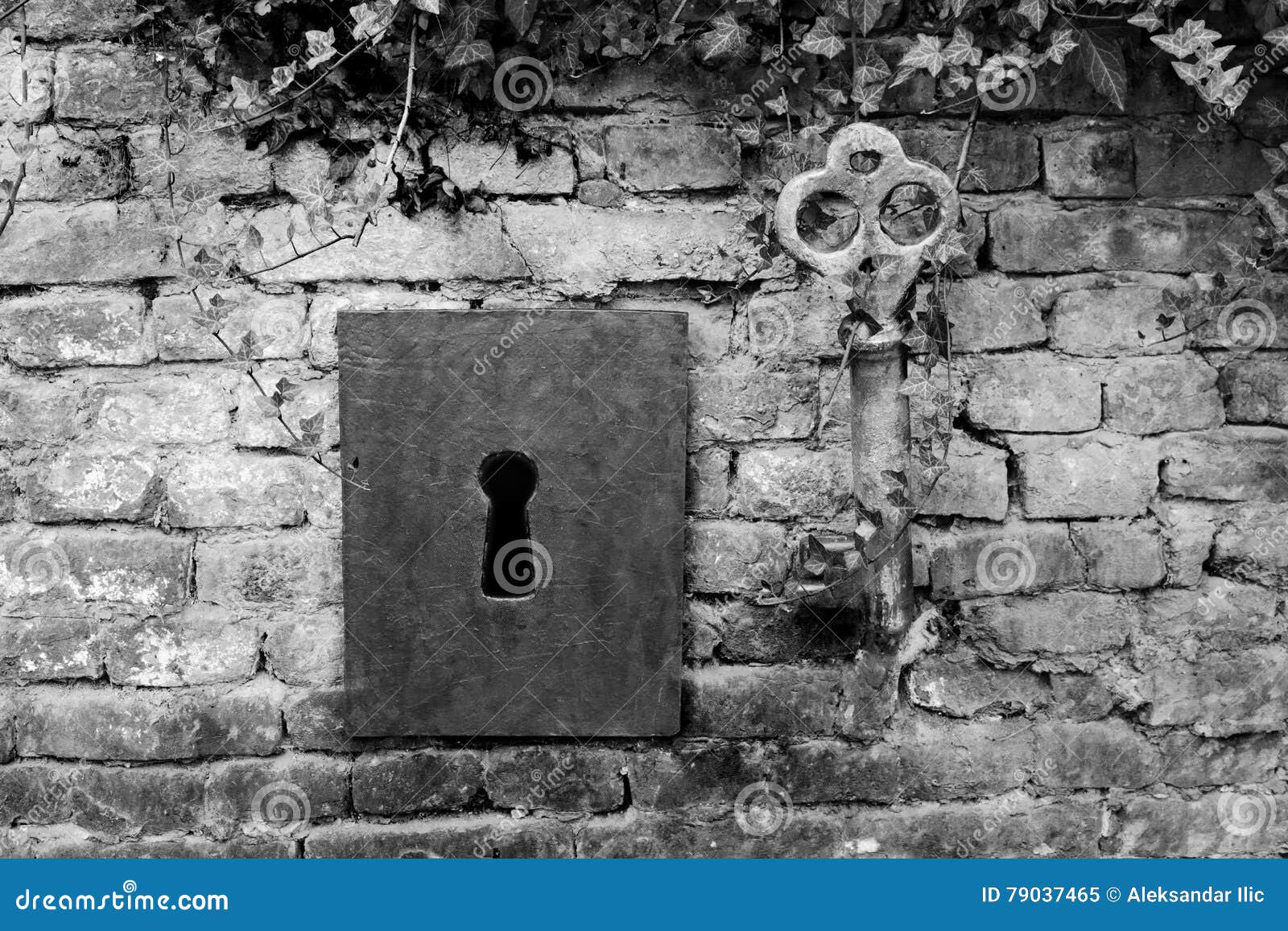 Vintage Giant Key and Keyhole Stock Image - Image of house, aged: 79037465