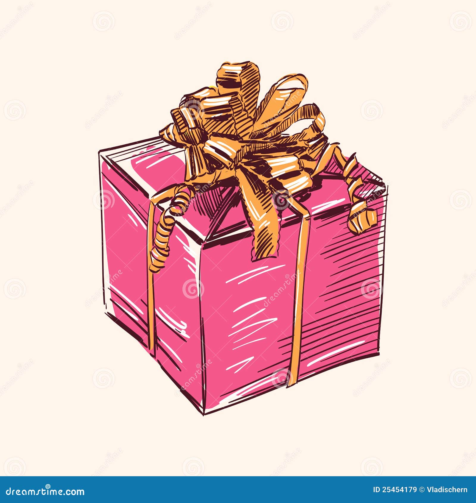 Vintage Gift Box Illustration Stock Vector - Illustration of greetings ...