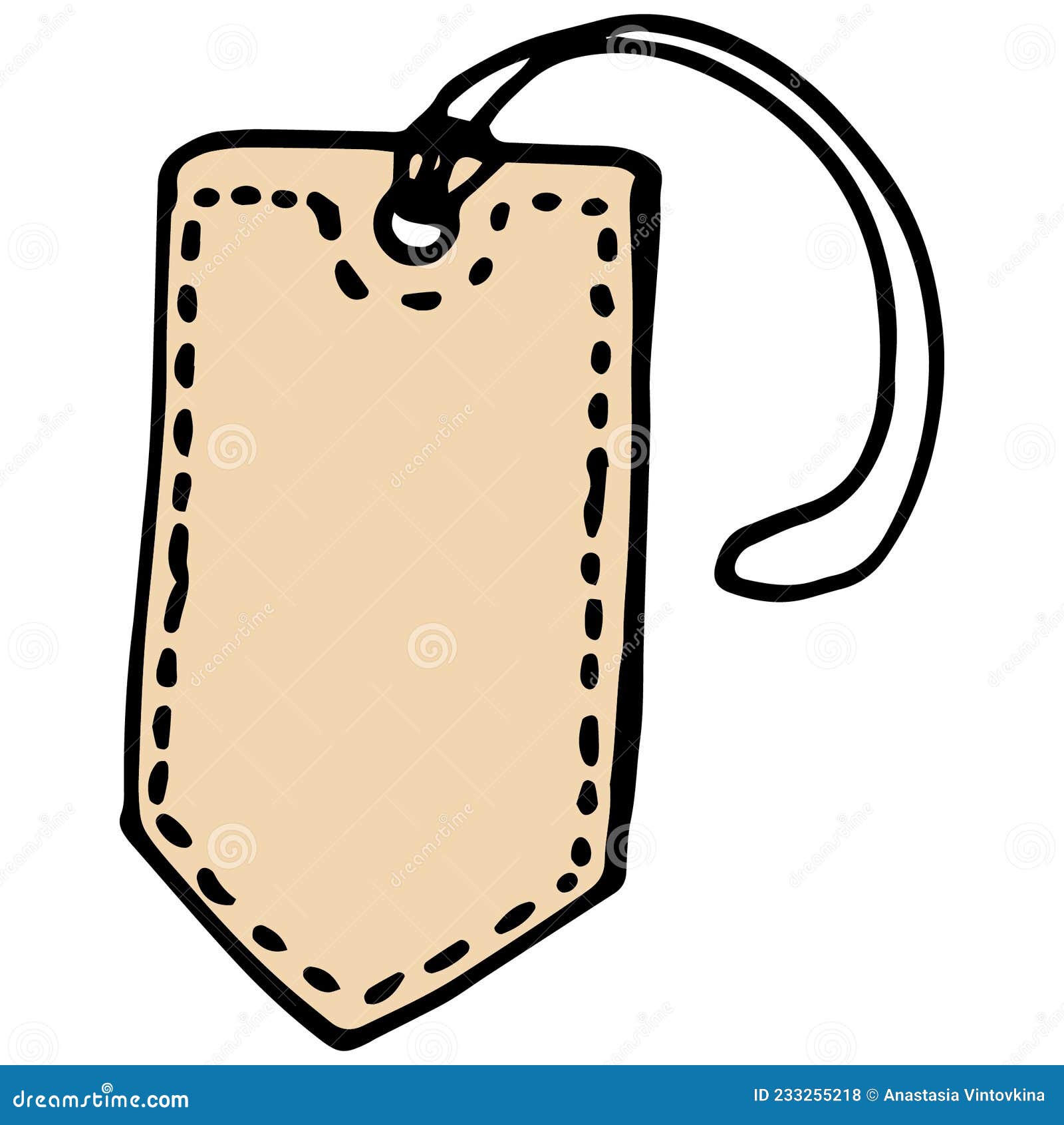 Vintage Gift Tag. Hand-drawn in the Style of Doodles, Rectangular Brown ...