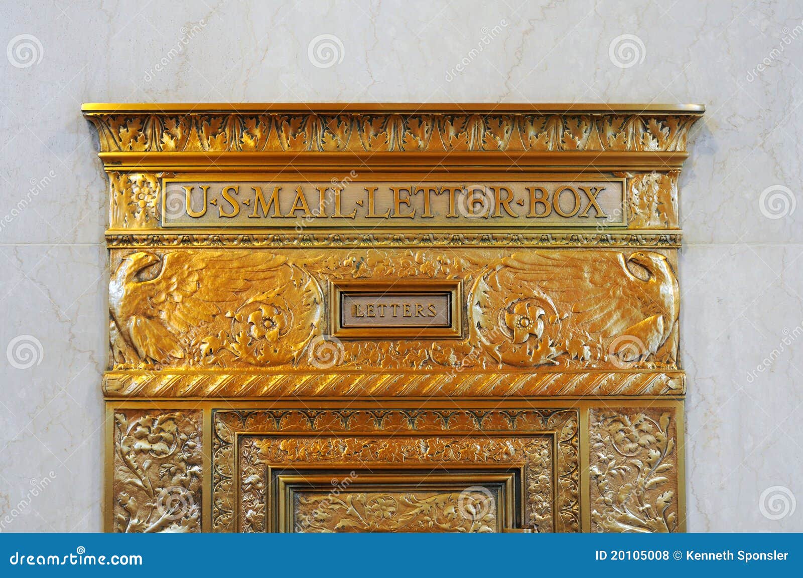 Vintage gilded mail drop stock photo. Image of eagles - 20105008