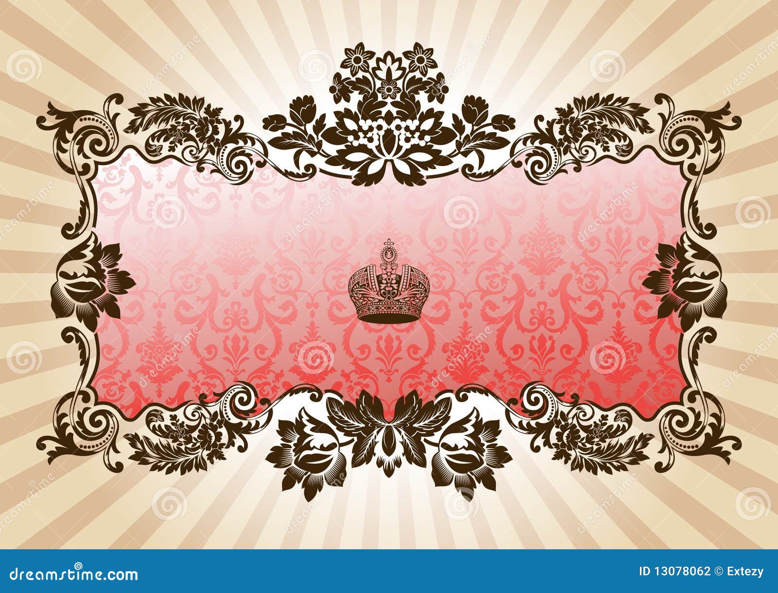 Vintage glamour frame red stock vector. Illustration of modern - 13078062