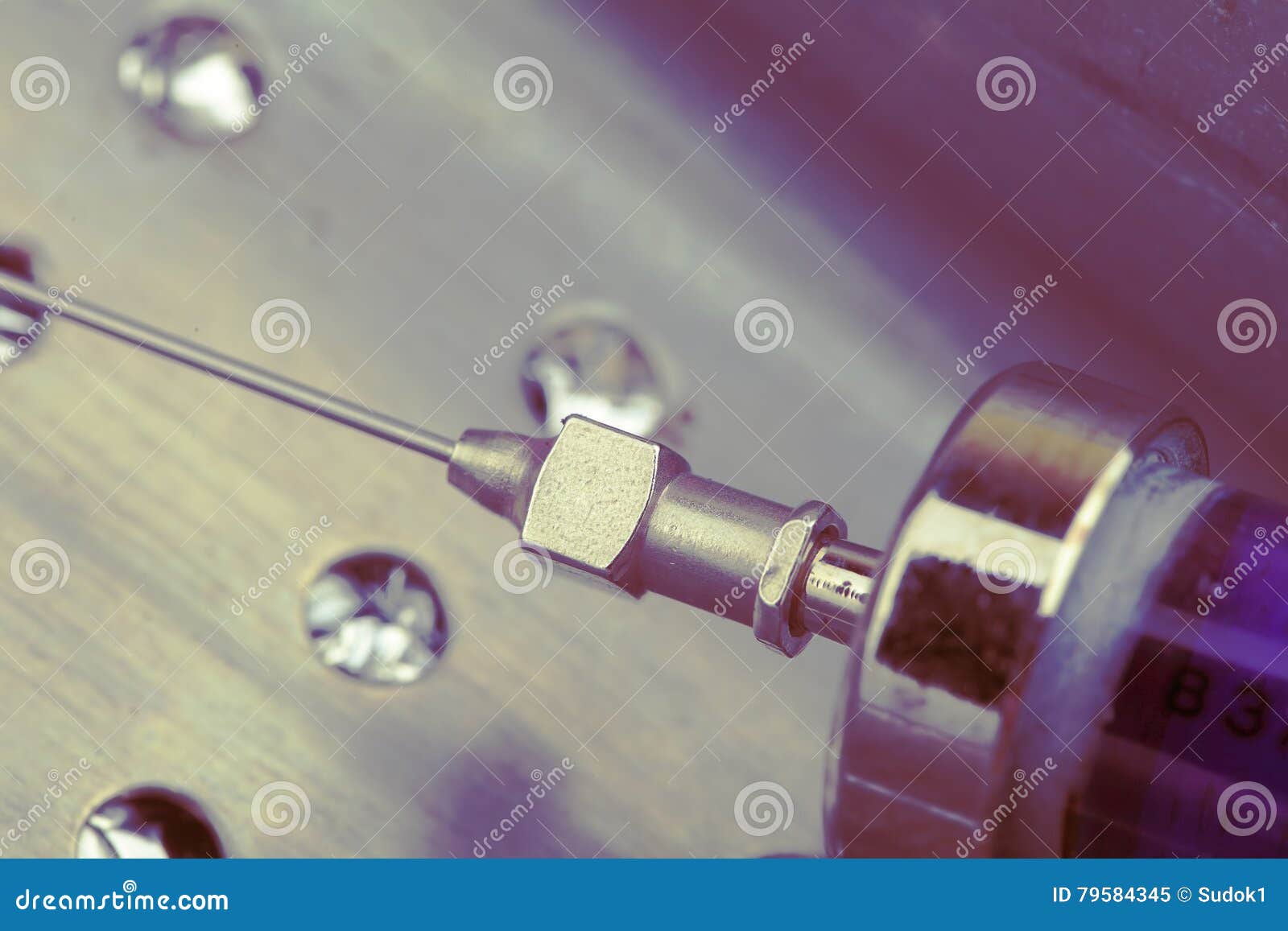 Vintage Glass Syringe with Steel Needle Stock Image - Image of health ...