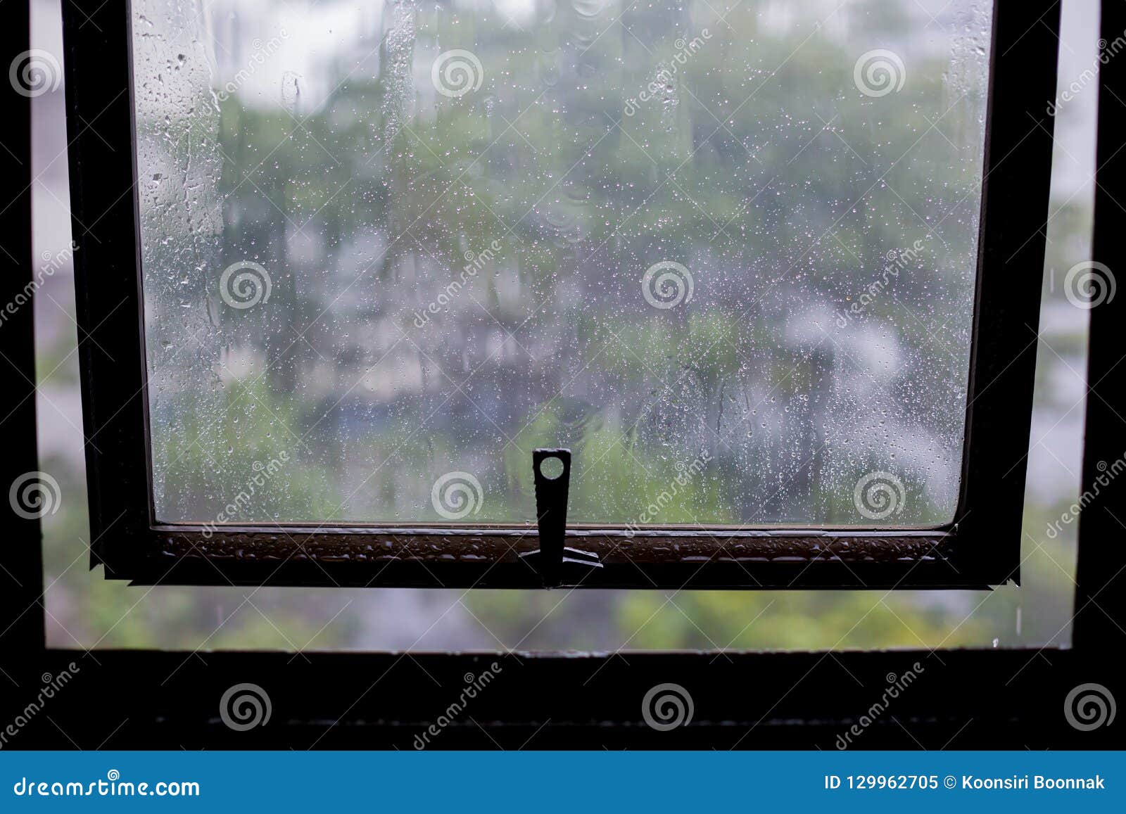 Vintage Glass Window with Raindrops. Stock Image - Image of abstract ...