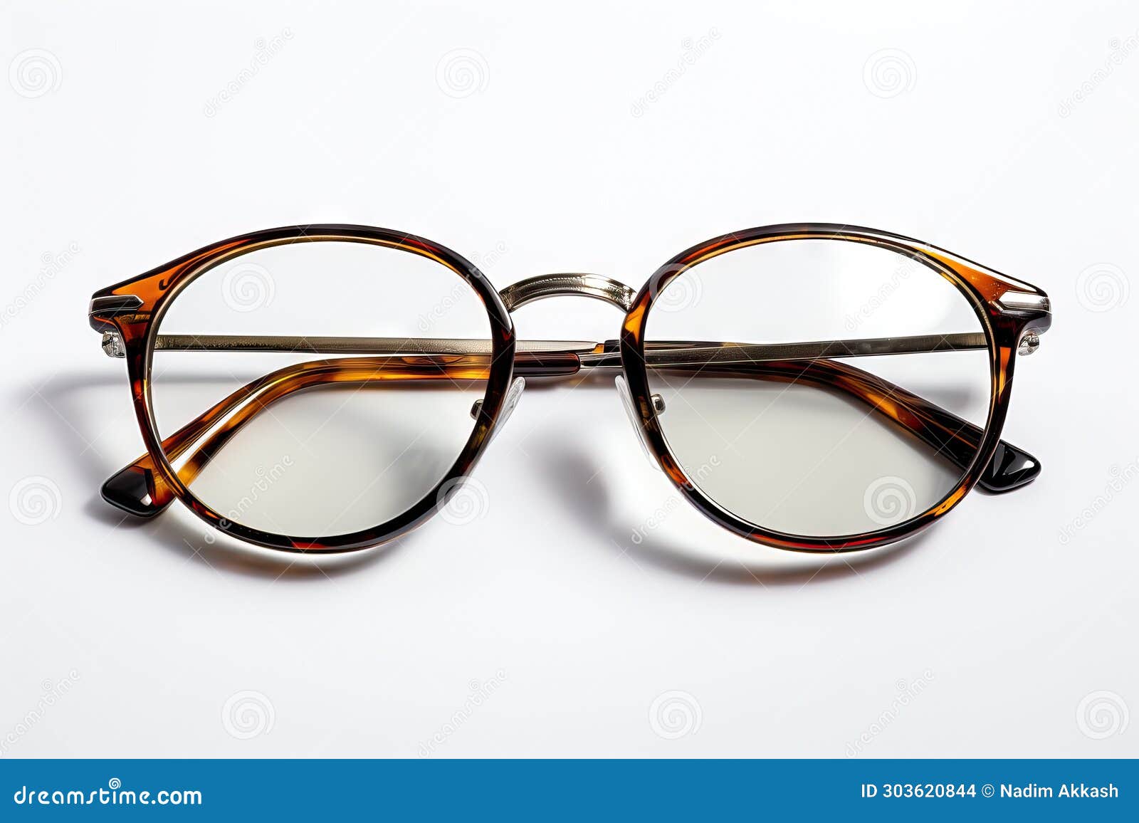 Vintage Glasses Top View Isolated on White Background Stock ...