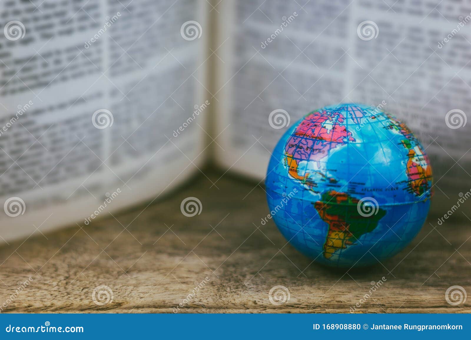 Vintage Globe with Open Bible Stock Photo - Image of focus, christ ...