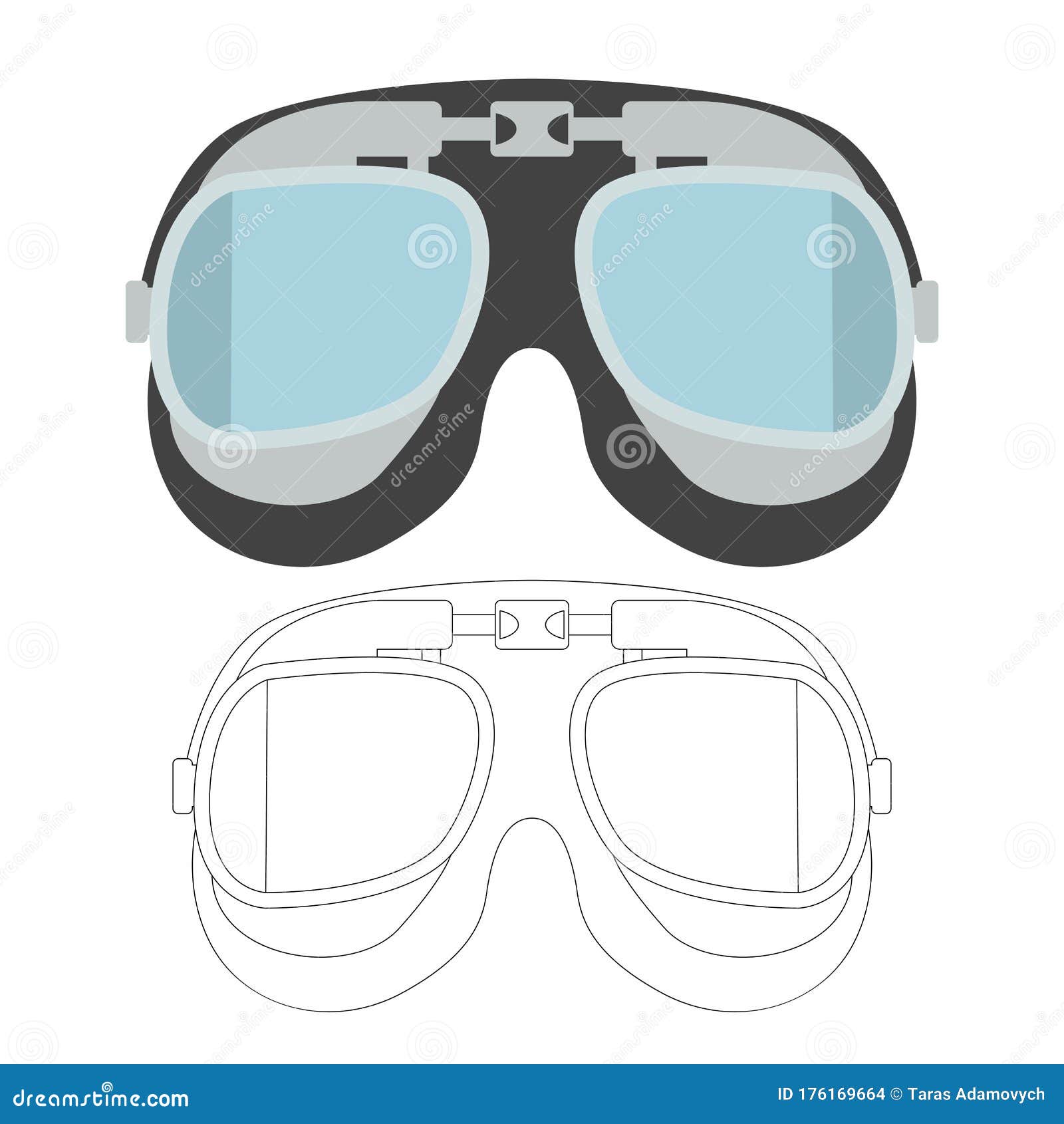 Vintage Goggles Vector Illustration , Flat Style, Set Stock Vector ...