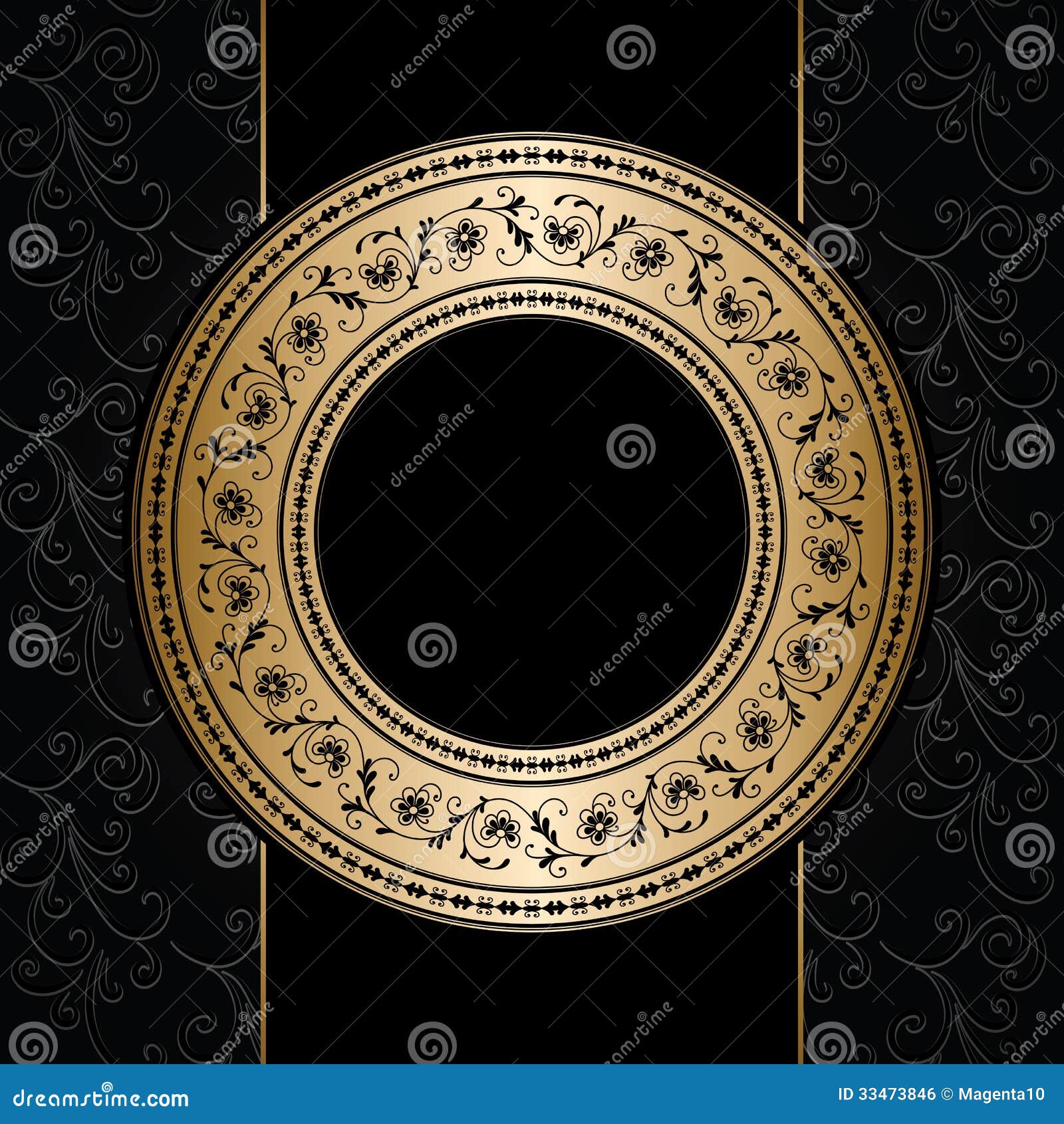 Vintage gold background stock vector. Illustration of curly - 33473846