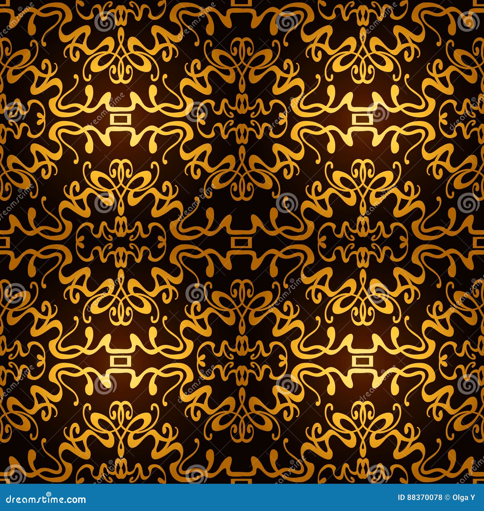 Vintage Gold Background, Vector Seamless Pattern Stock Vector ...