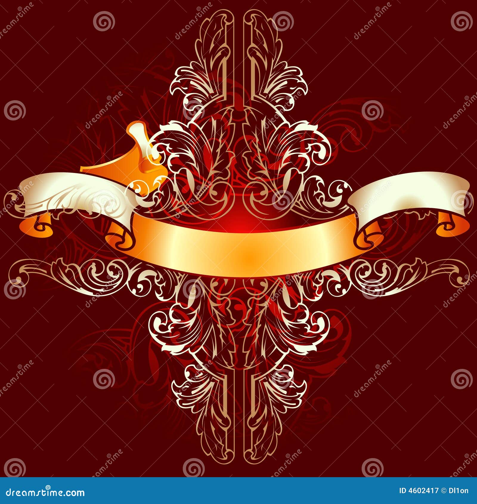 Vintage gold banner stock vector. Illustration of cartouche - 4602417