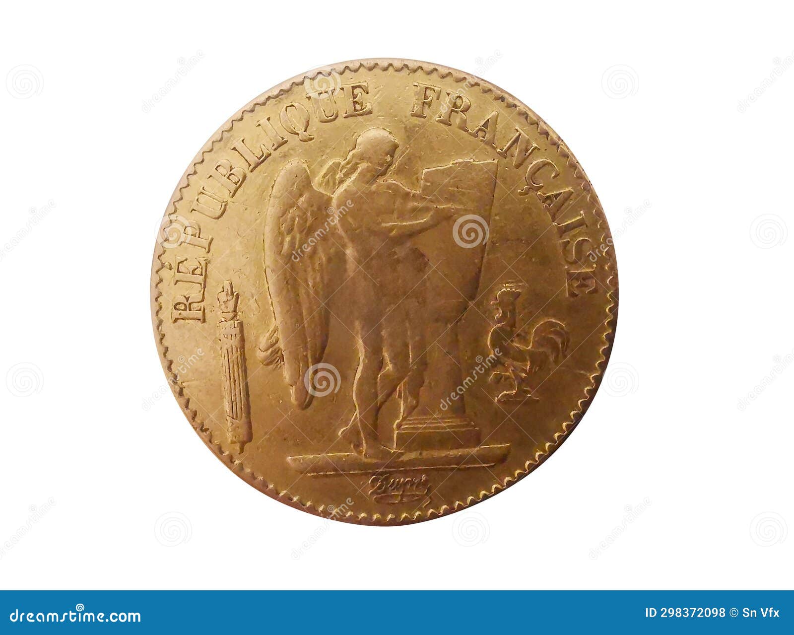 Vintage Gold Coin Isolated on White Editorial Stock Photo - Image of ...