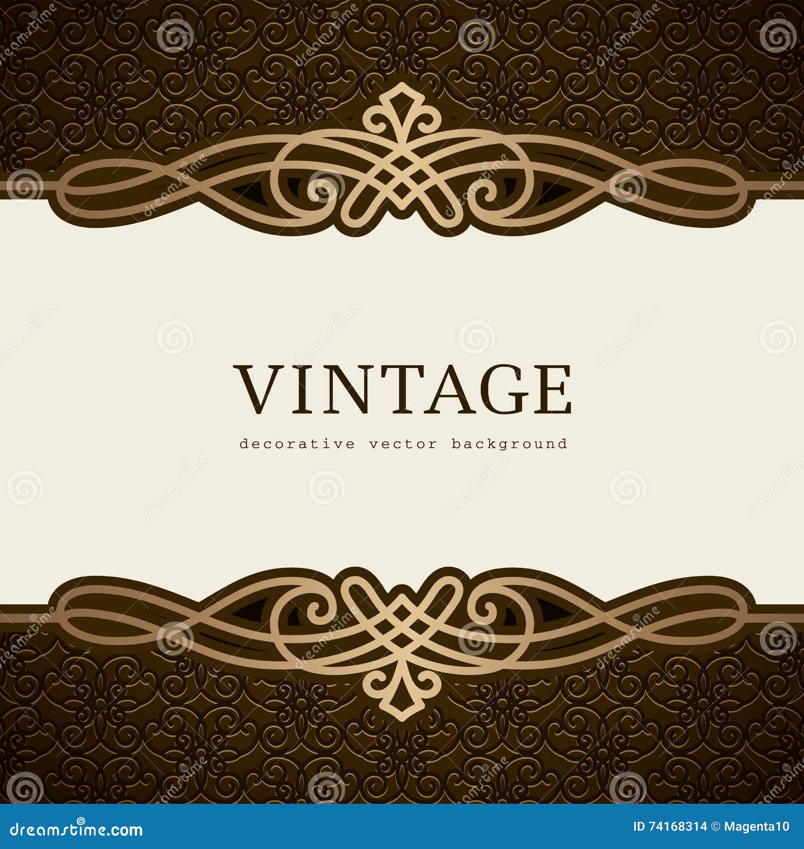 Vintage Gold Flourish Background Stock Vector - Illustration of frames ...