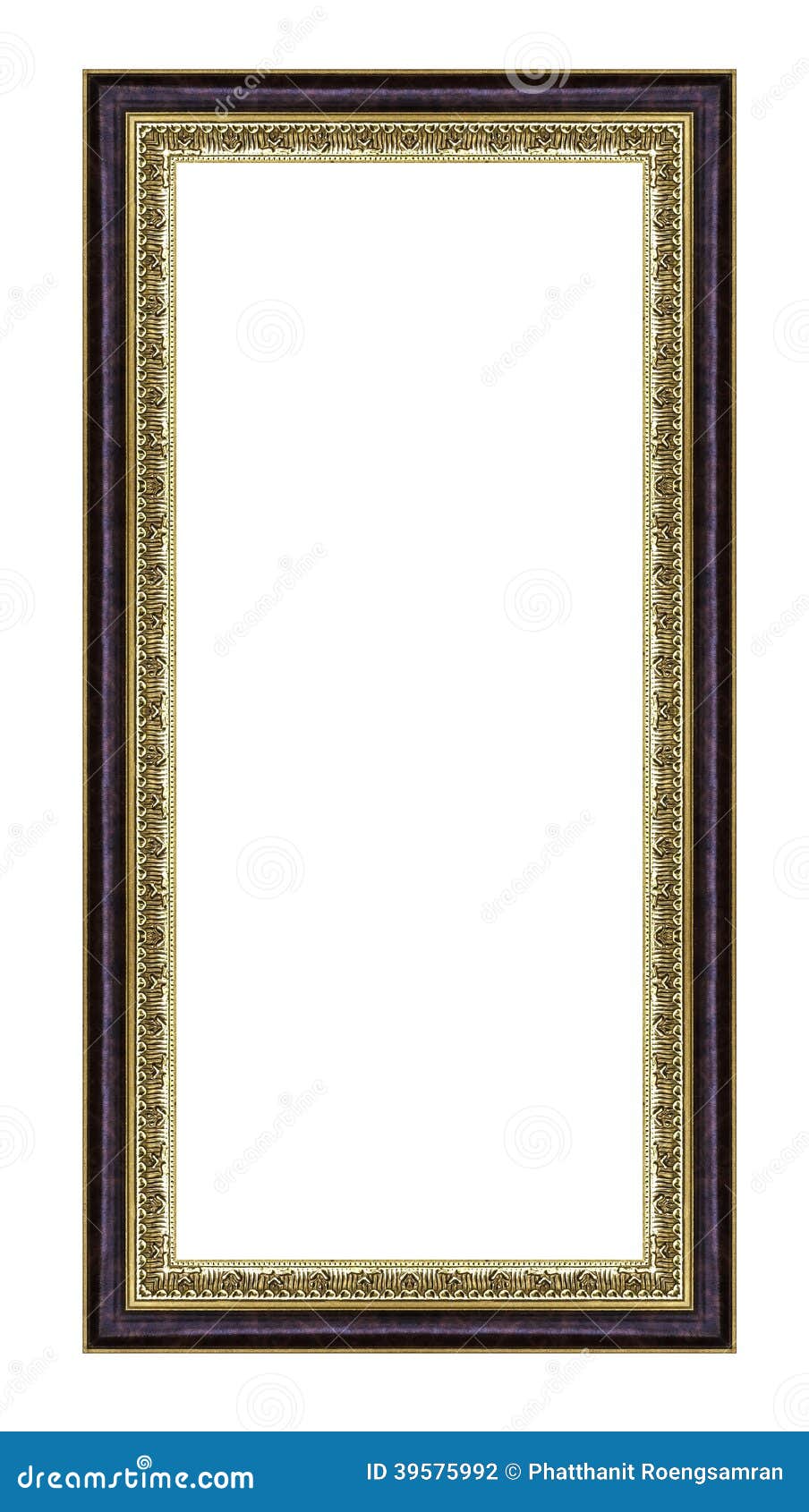 Vintage Gold Frame with Blank Space, with Clipping Path Stock Photo ...