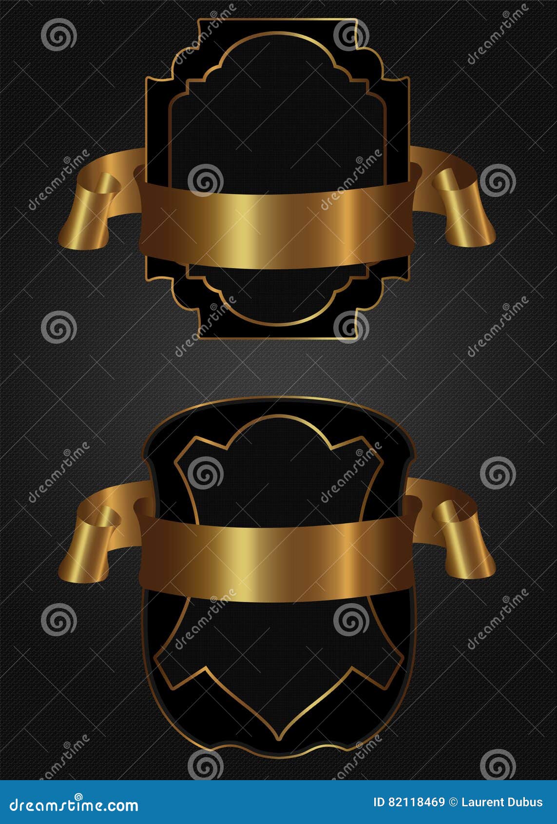 Vintage gold frame ribbon stock illustration. Illustration of luxurious ...