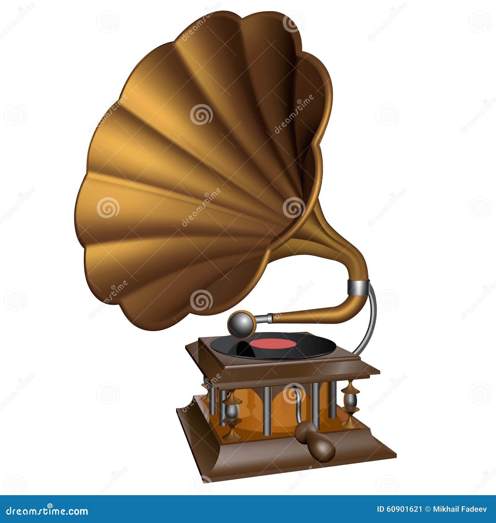 Vintage gold gramophone stock vector. Illustration of elegance - 60901621