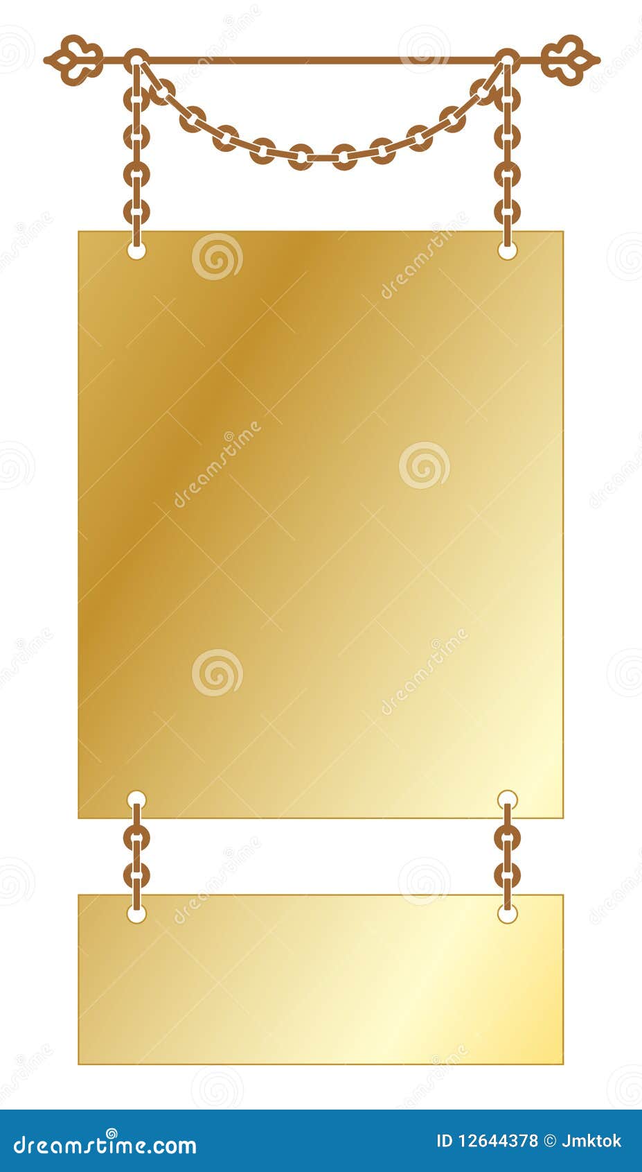 Vintage Gold Hanging Sign stock vector. Illustration of chain - 12644378