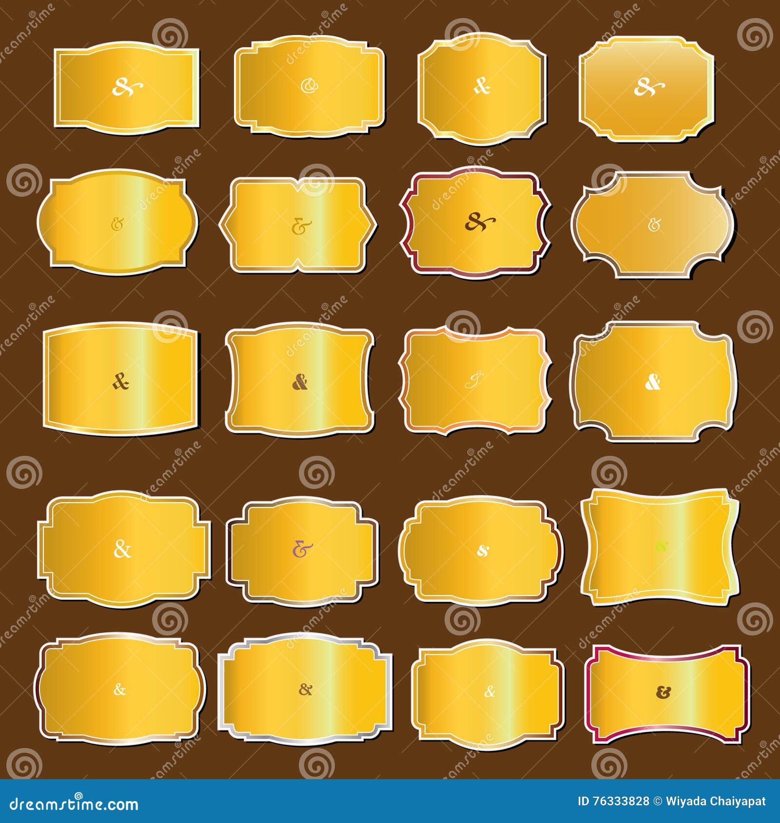 Vintage gold labels set stock illustration. Illustration of royal ...