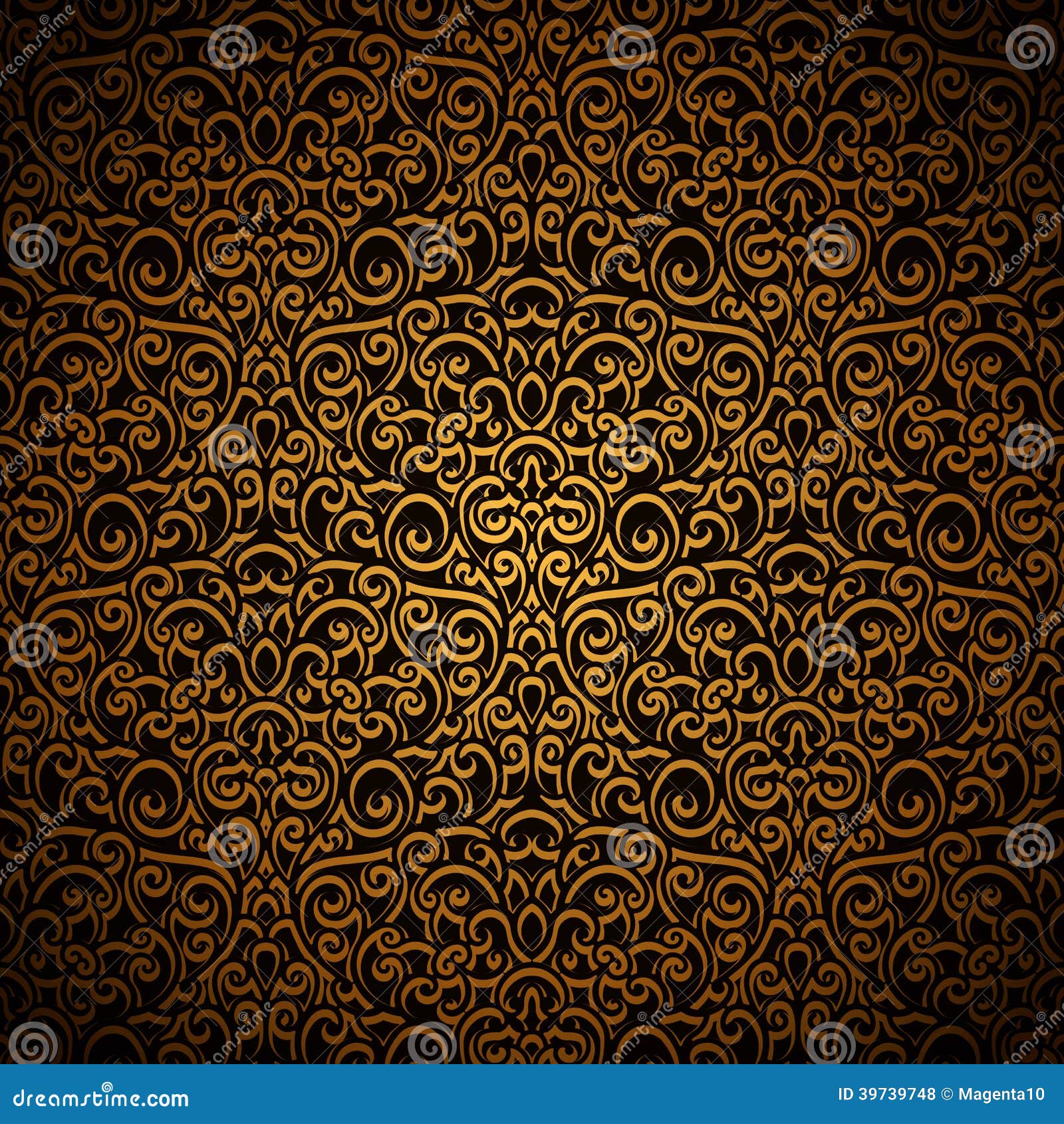 Vintage gold pattern stock vector. Illustration of floral - 39739748