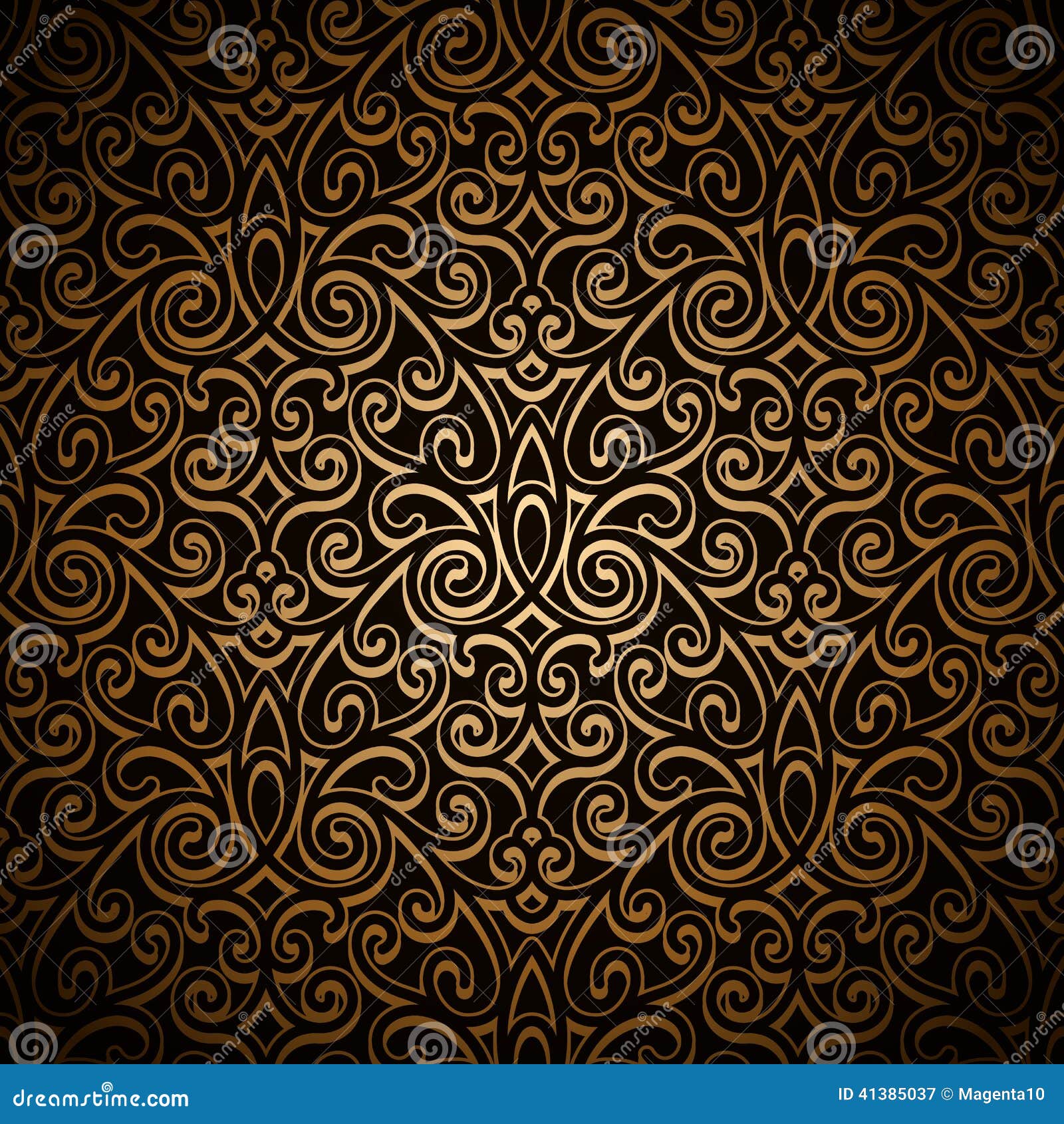 Vintage gold pattern stock vector. Illustration of flourishes - 41385037