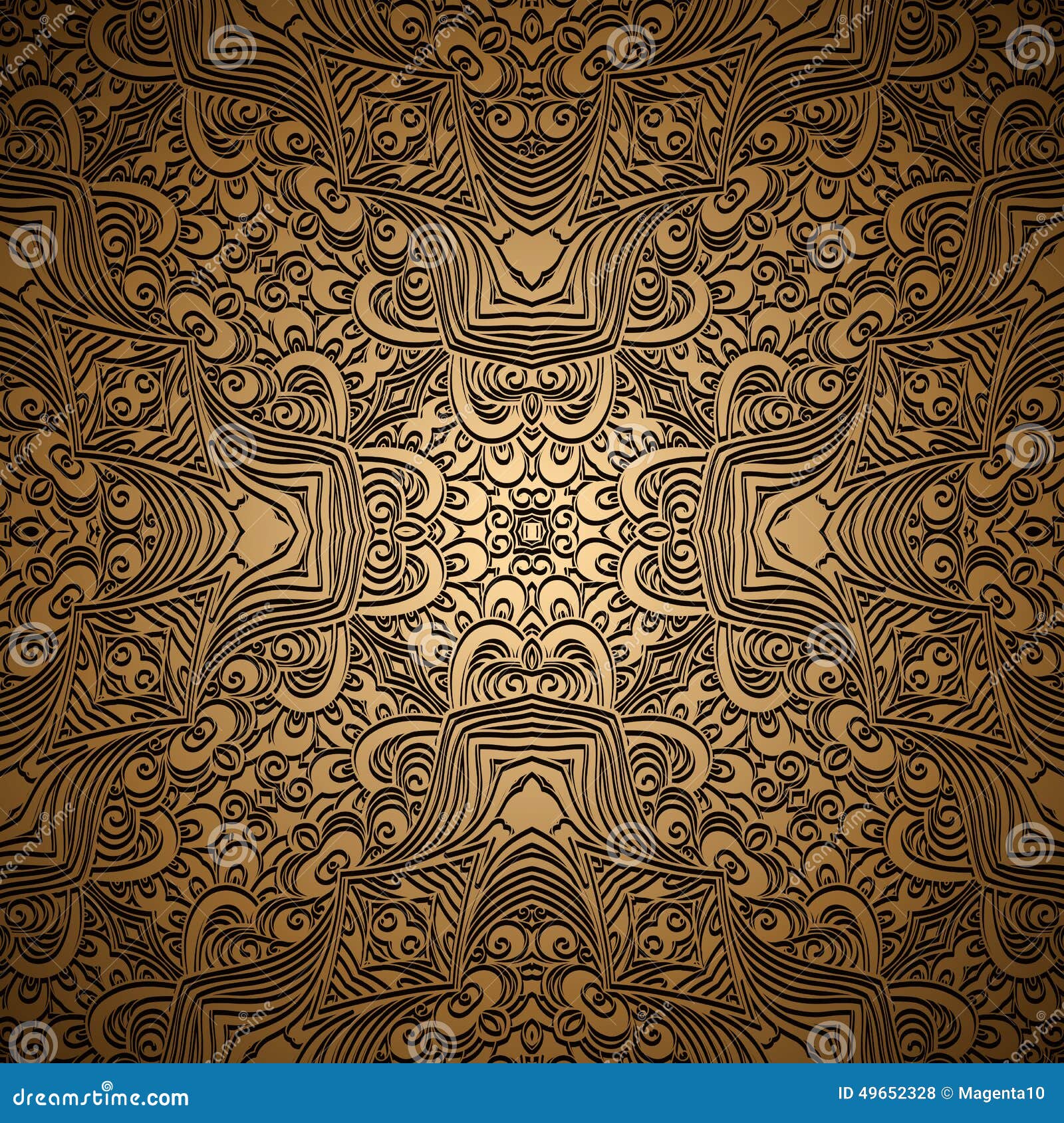 Vintage gold pattern stock vector. Illustration of decorative - 49652328