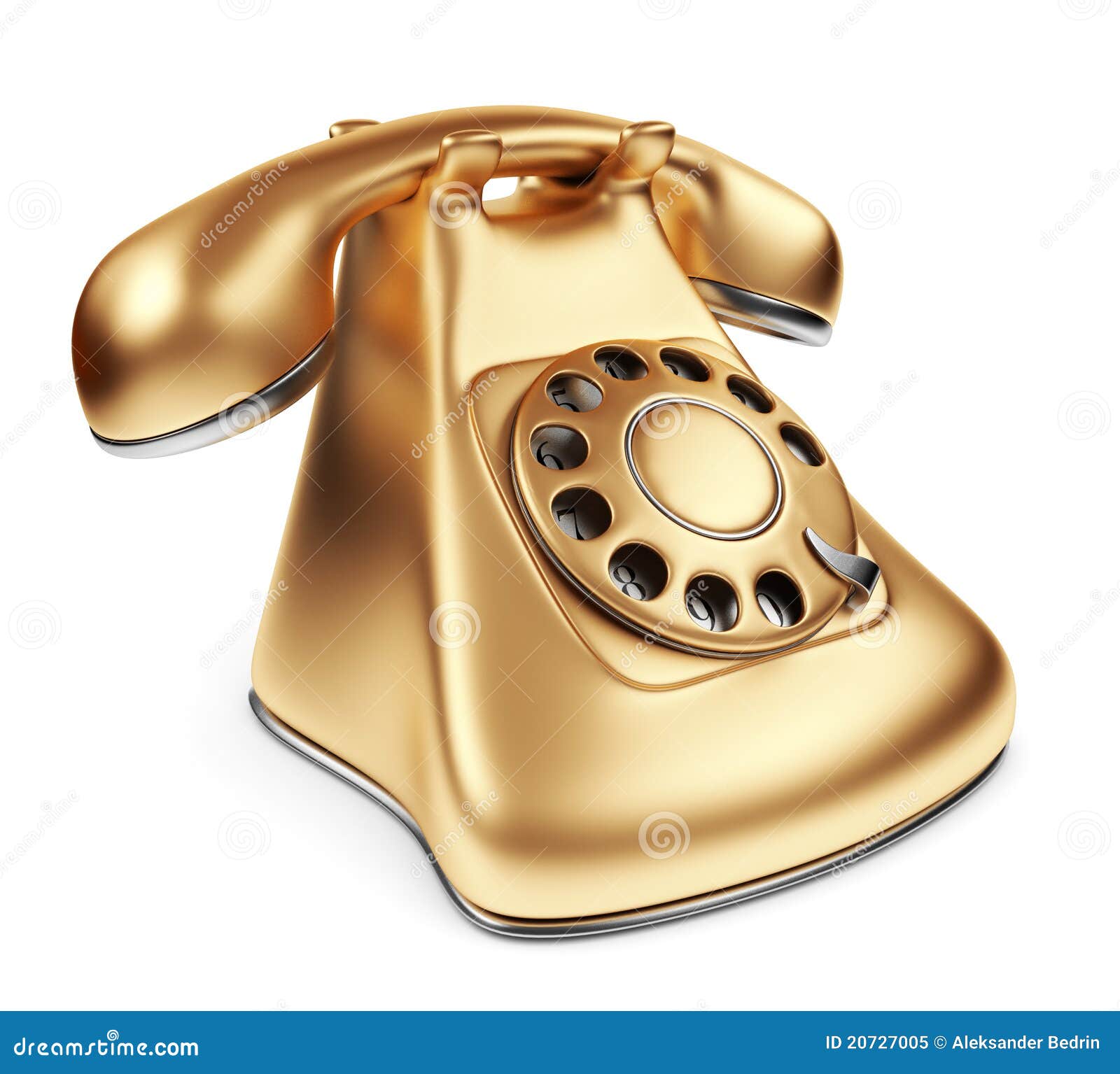 Vintage Gold Phone. 3d Illustration Stock Illustration - Illustration ...