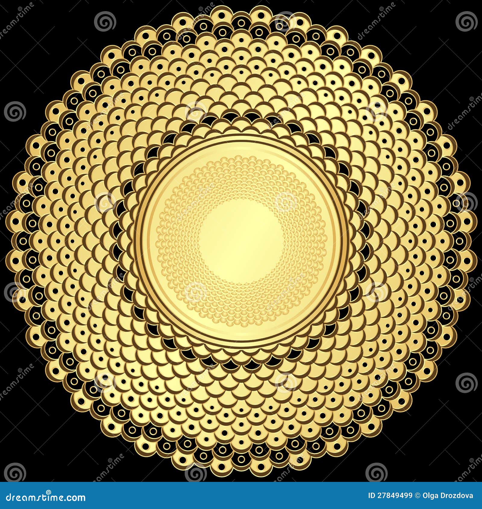Vintage gold round frame stock vector. Illustration of luxurious - 27849499