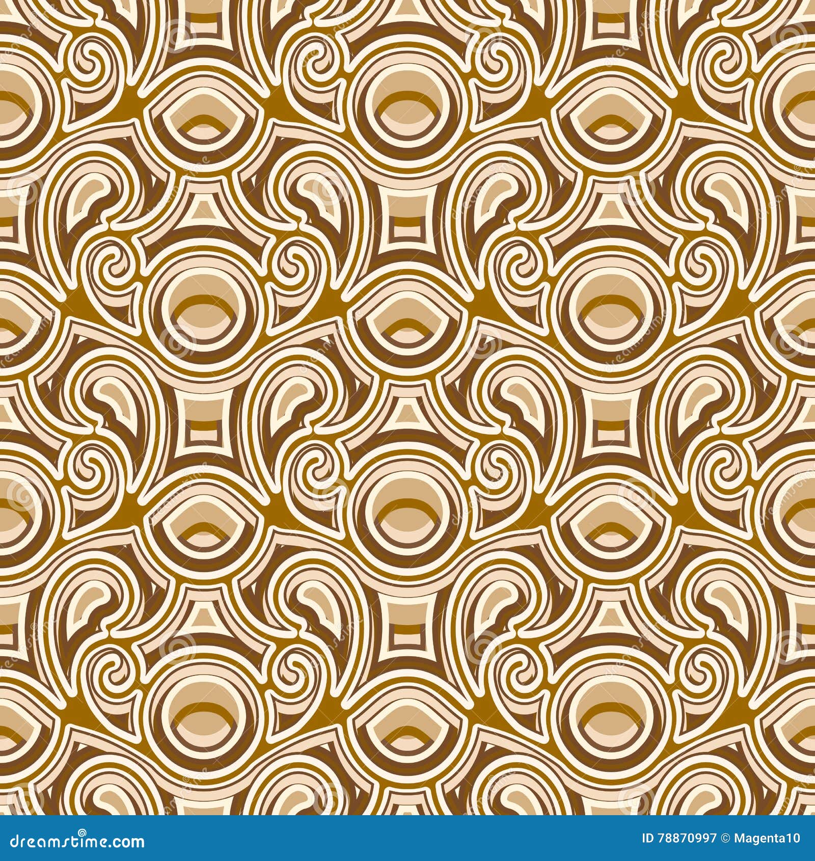 Vintage Gold Seamless Pattern Stock Illustration - Illustration of ...