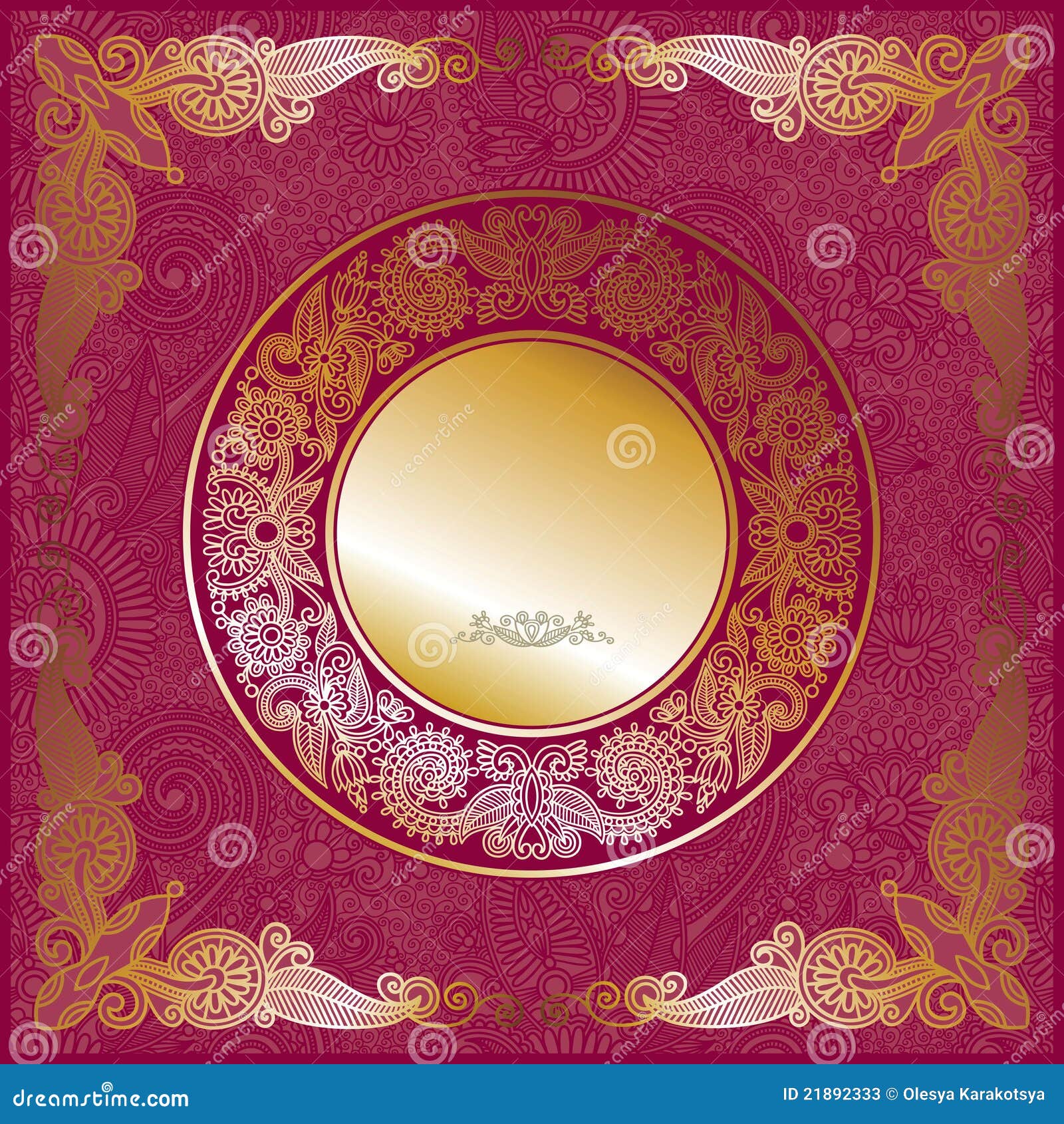 Vintage gold template stock illustration. Illustration of ornament ...