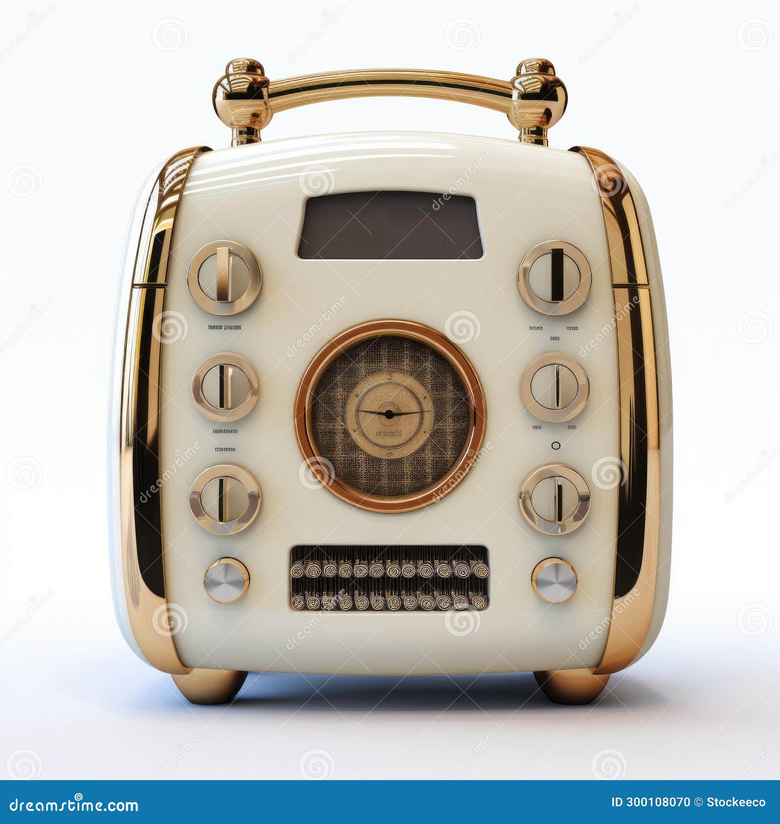 Vintage Gold and White Radio with Multiple Knobs - Elegant and Emotive ... Vintage Gold and White Radio with Multiple Knobs - Elegant and Emotive ...