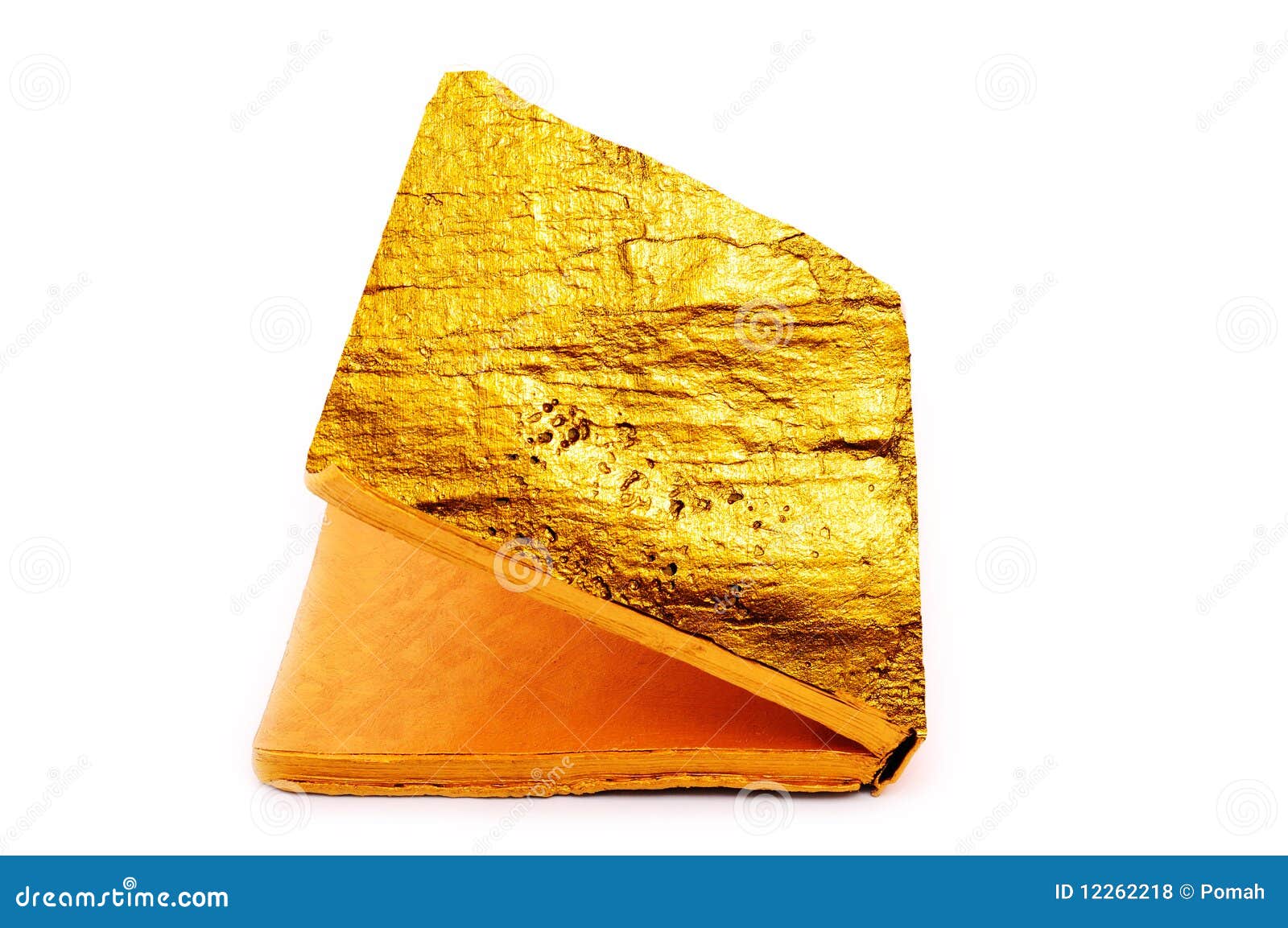 Vintage Golden Book Isolated on a White Background Stock Photo - Image ...