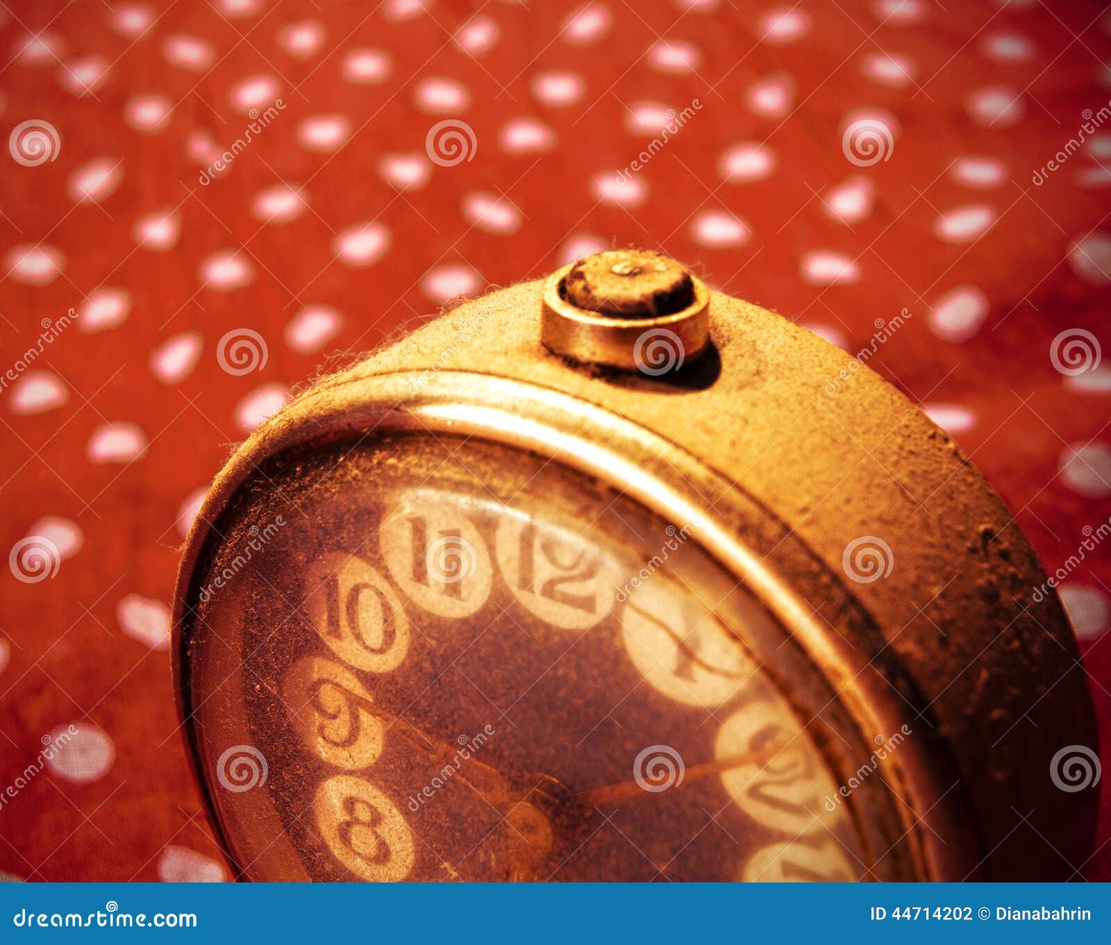 Vintage Golden Clock Covered in Dust Stock Photo - Image of time ...