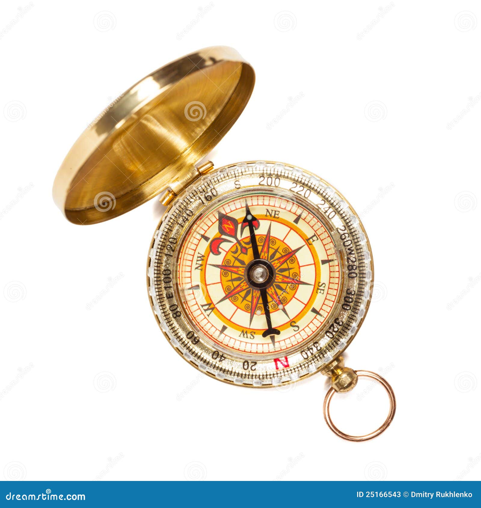 Golden Compass On The Seashore. Focus On Compass Royalty-Free Stock ...
