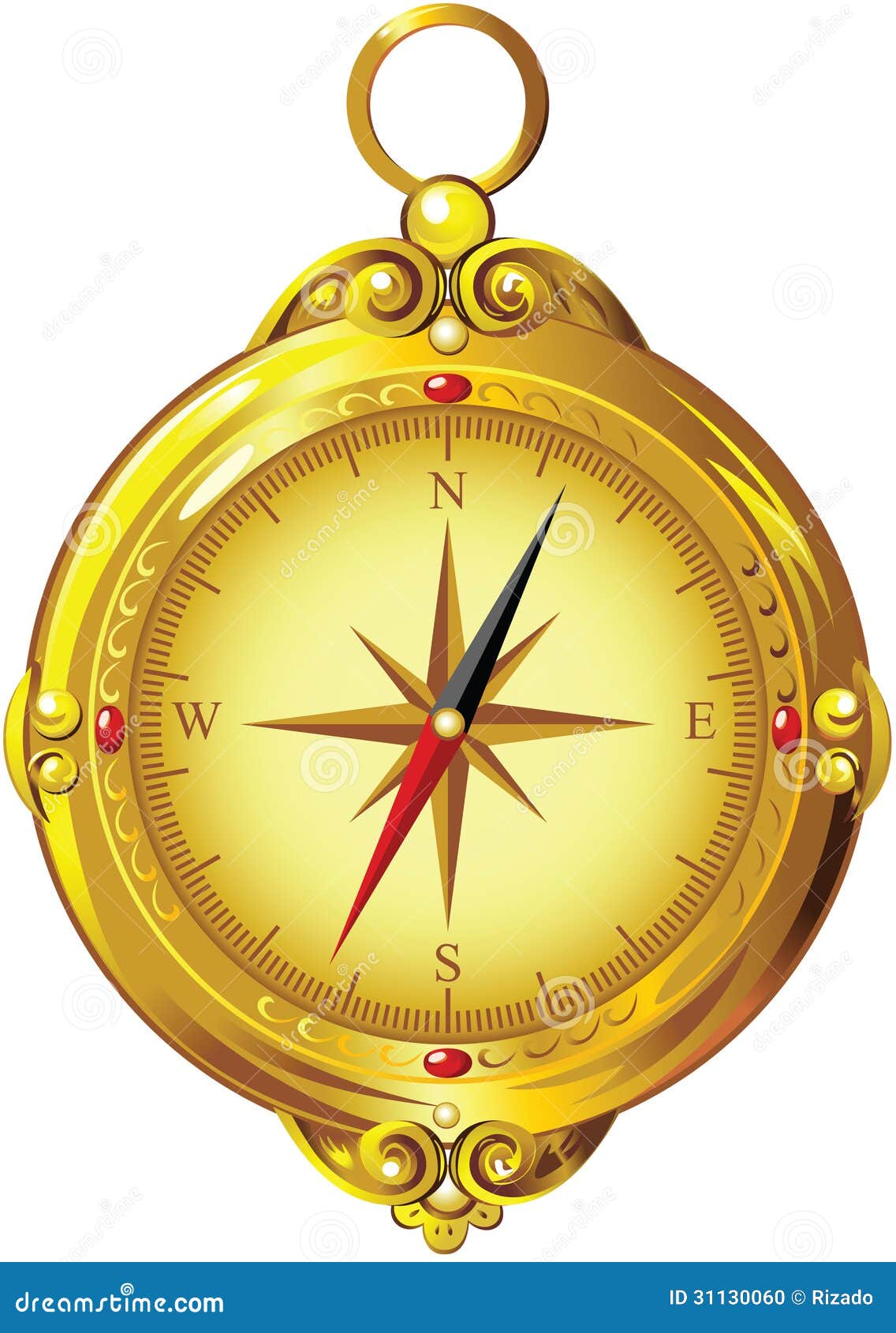 Vintage Golden Compass Stock Vector Illustration Of Ancient 31130060