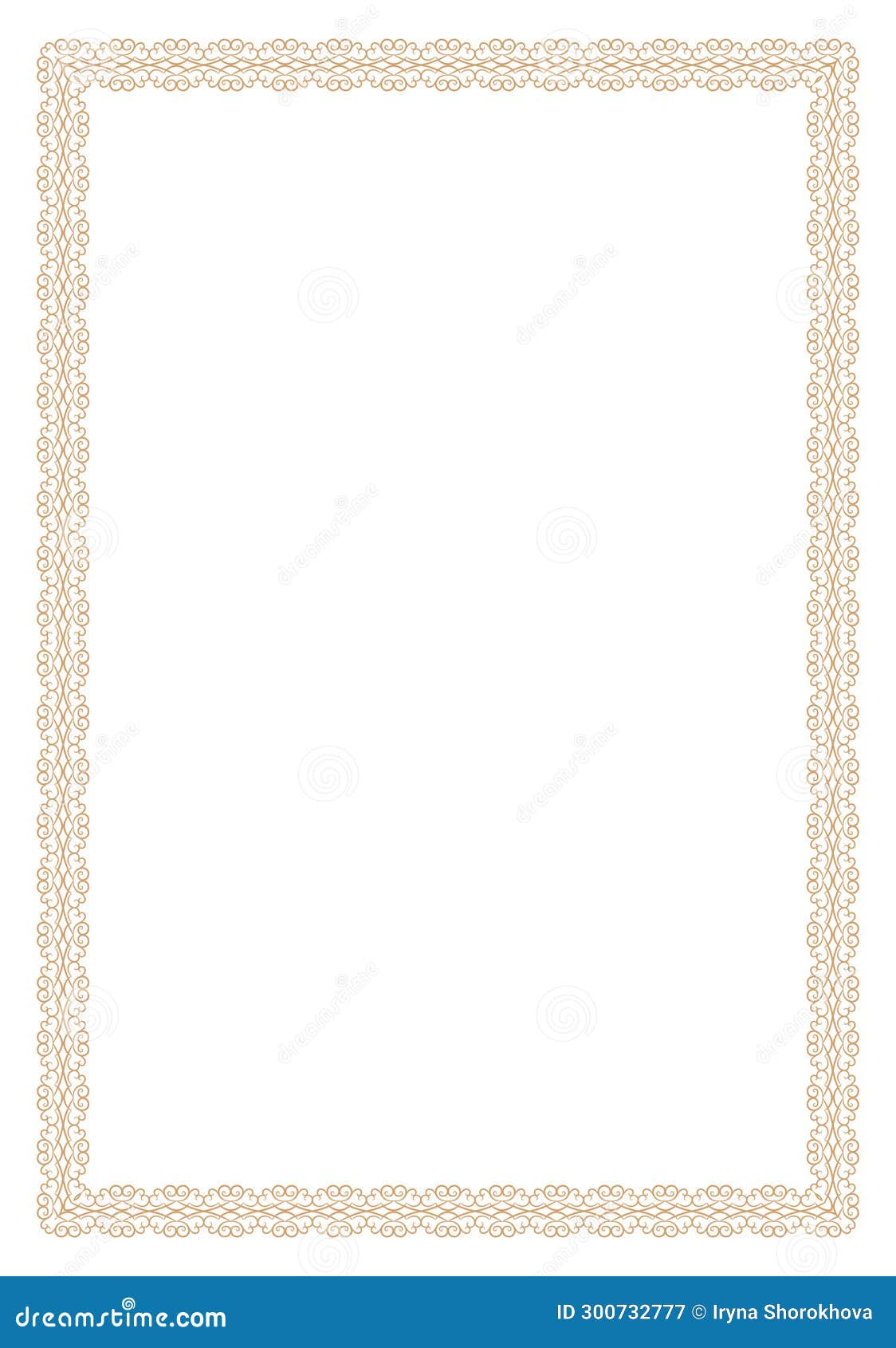 Vintage Golden Frame. Beautiful Frame for Documents, Invitations Stock ...