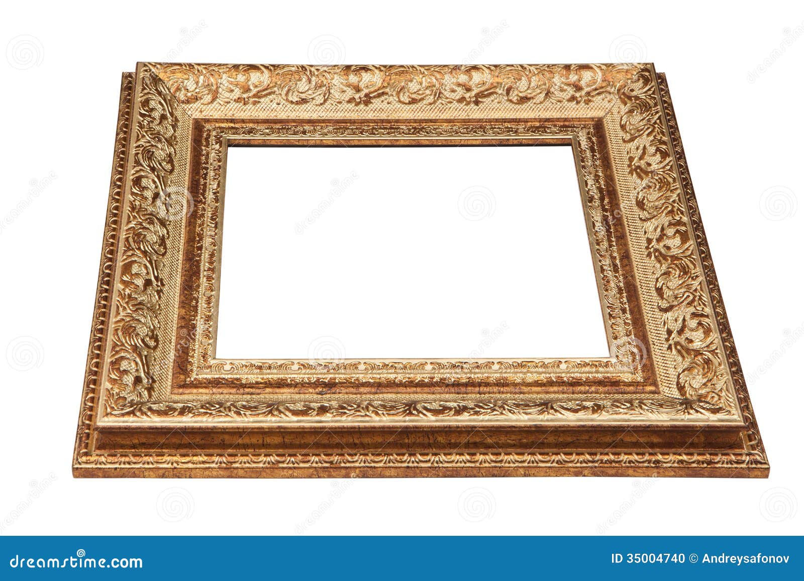 Vintage Golden Frame with Blank Space. View from Side Stock Photo ...