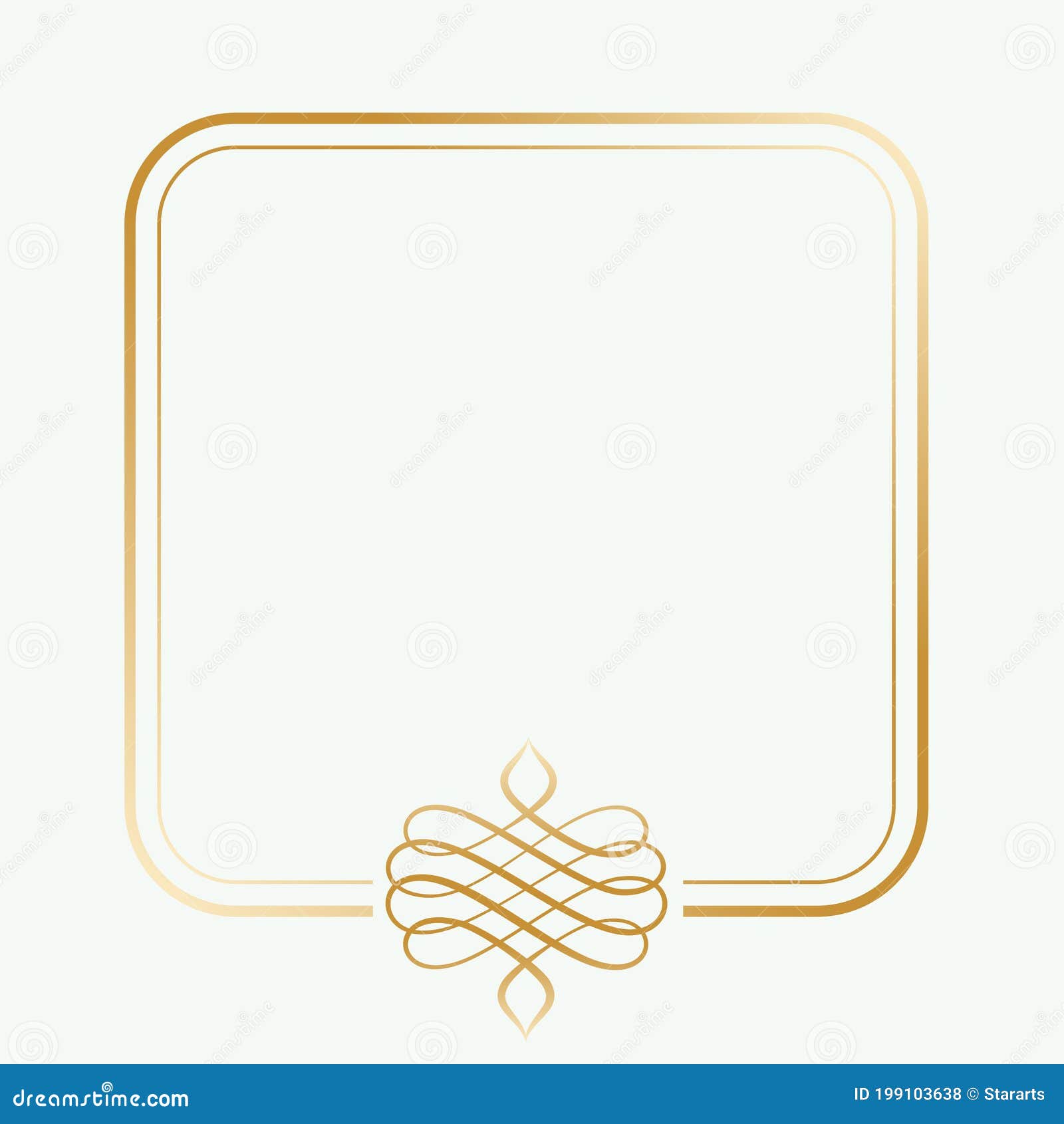 Vintage Golden Frame with Text Space Design Stock Vector - Illustration ...