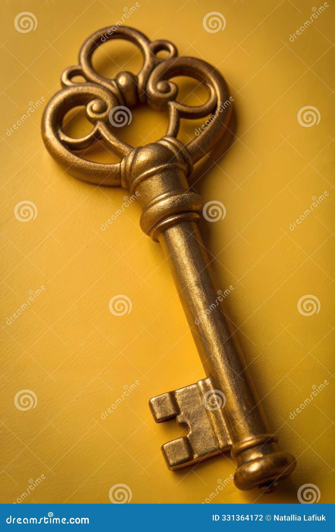Vintage Golden Key Intricately Designed with Baroque Patterns on the ...