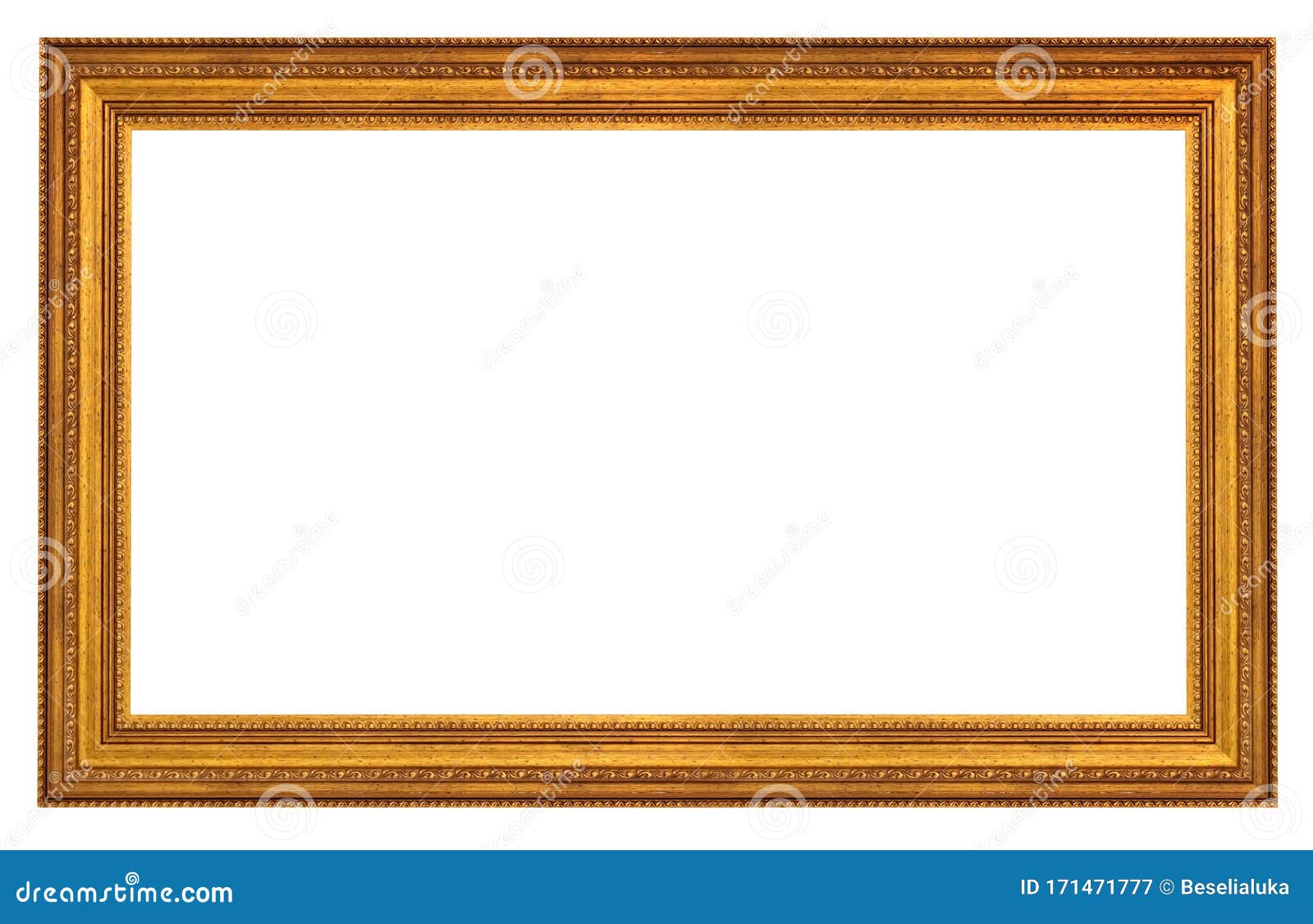 Vintage Golden Rectangle Frame Stock Image - Image of decorated ...