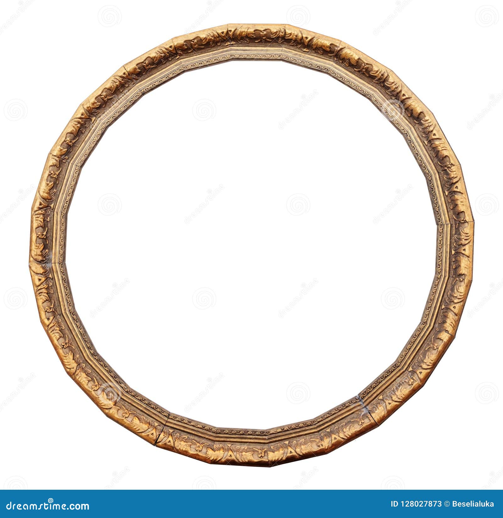 Vintage golden round frame stock image. Image of deco - 128027873