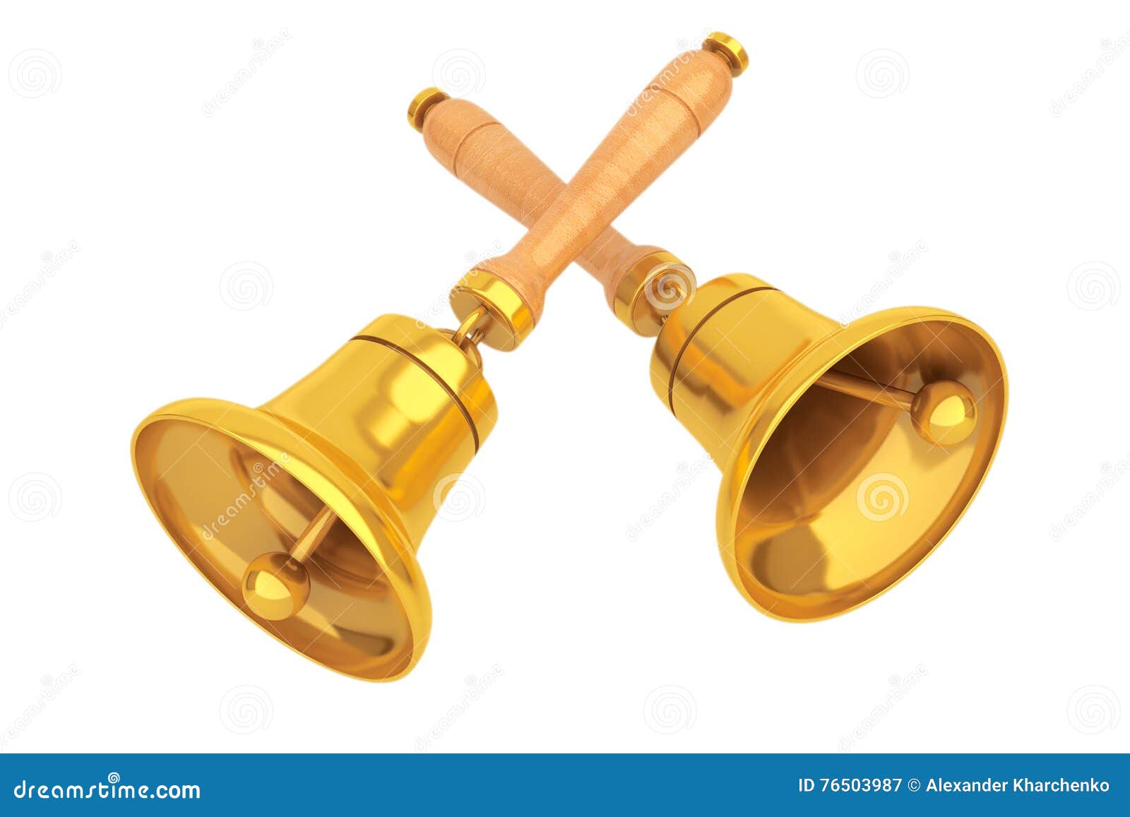 Golden School Handbell Vector Illustration | CartoonDealer.com #63909918