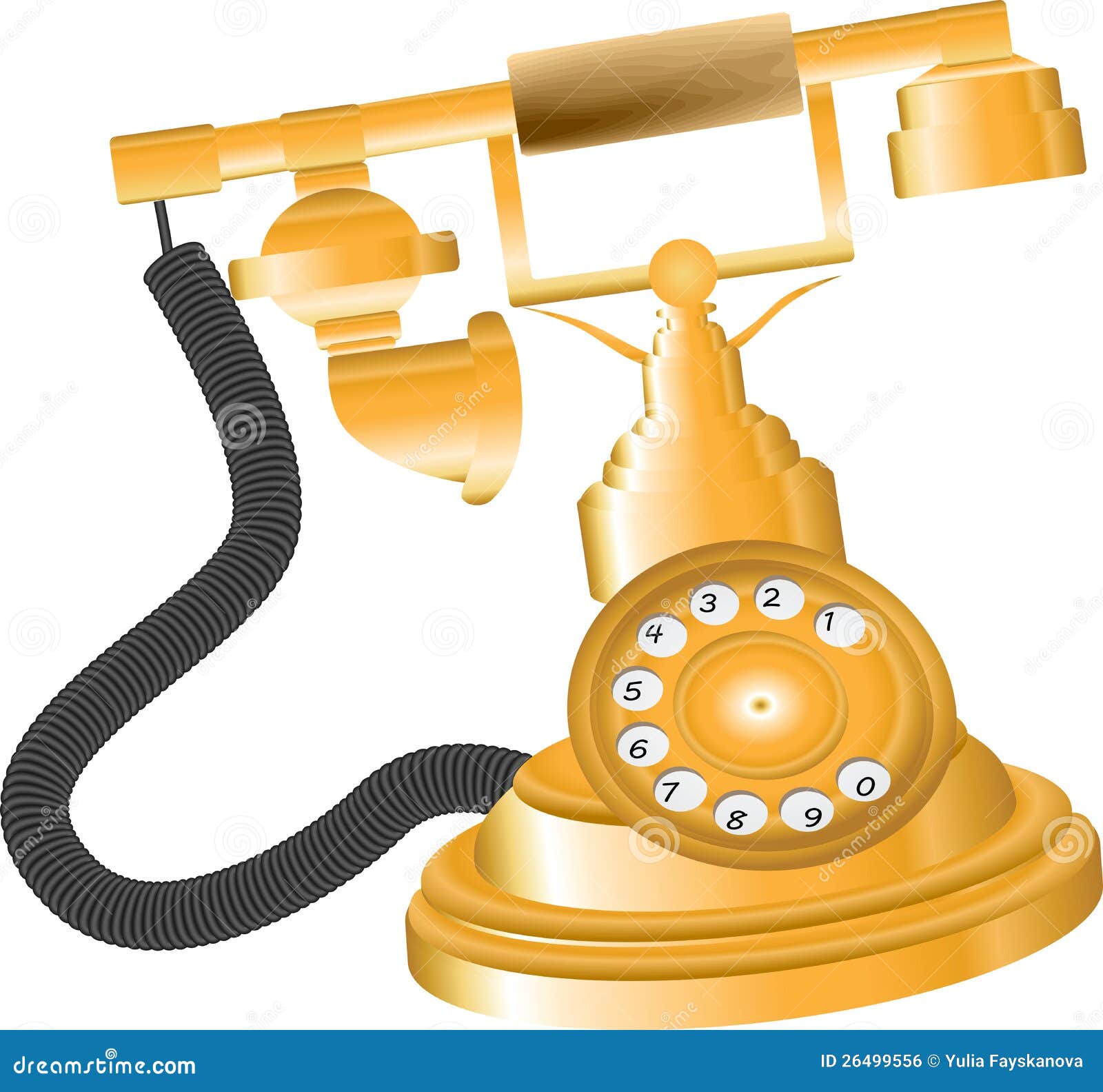 3D Golden Telephone Stock Photo | CartoonDealer.com #3749574