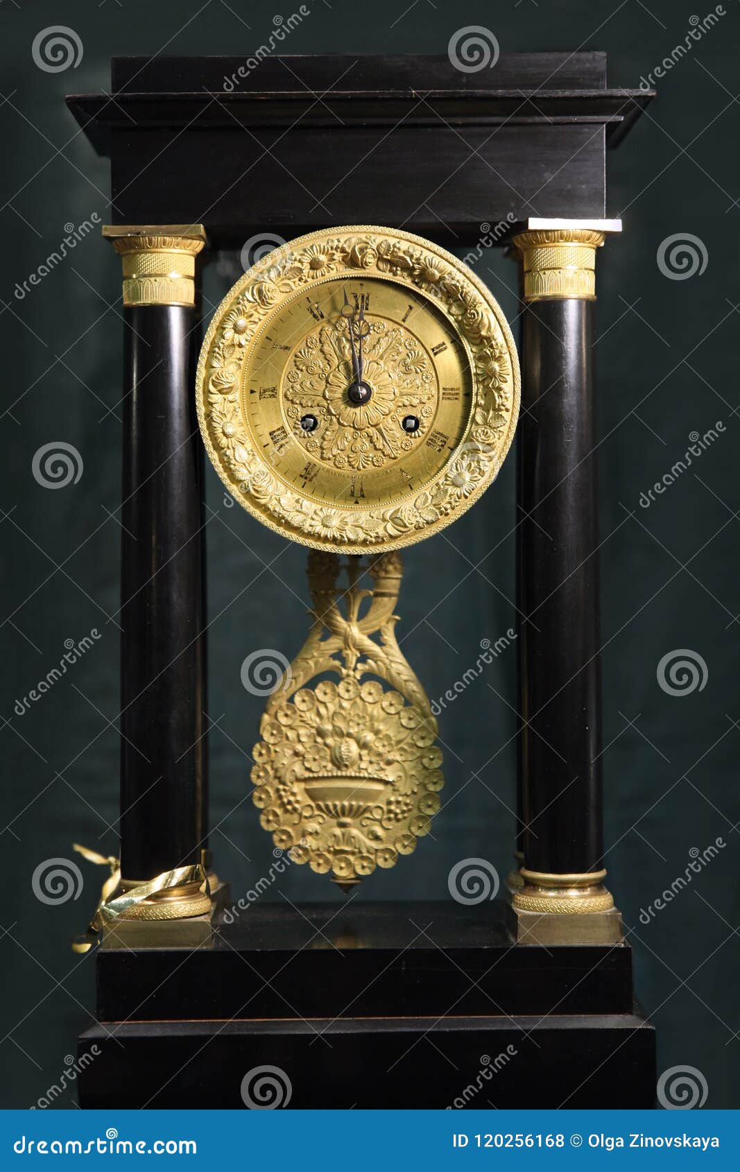 Vintage Golden Unusual Clocks Stock Photo - Image of decorative, clock ...