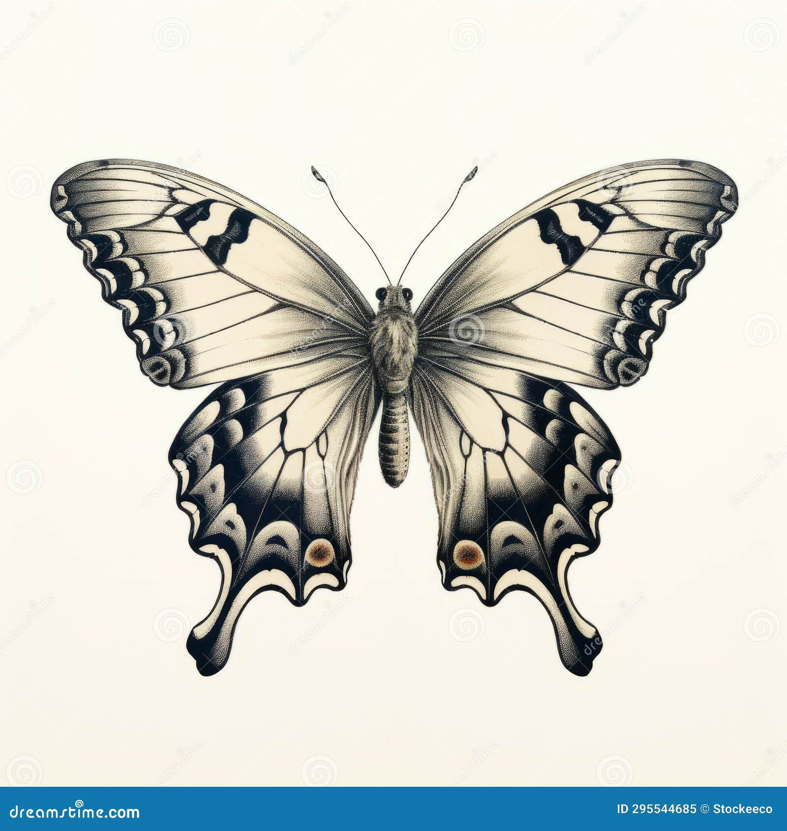 Vintage Gothic Butterfly Tattoo Design by Nick Dunn Stock Illustration ...