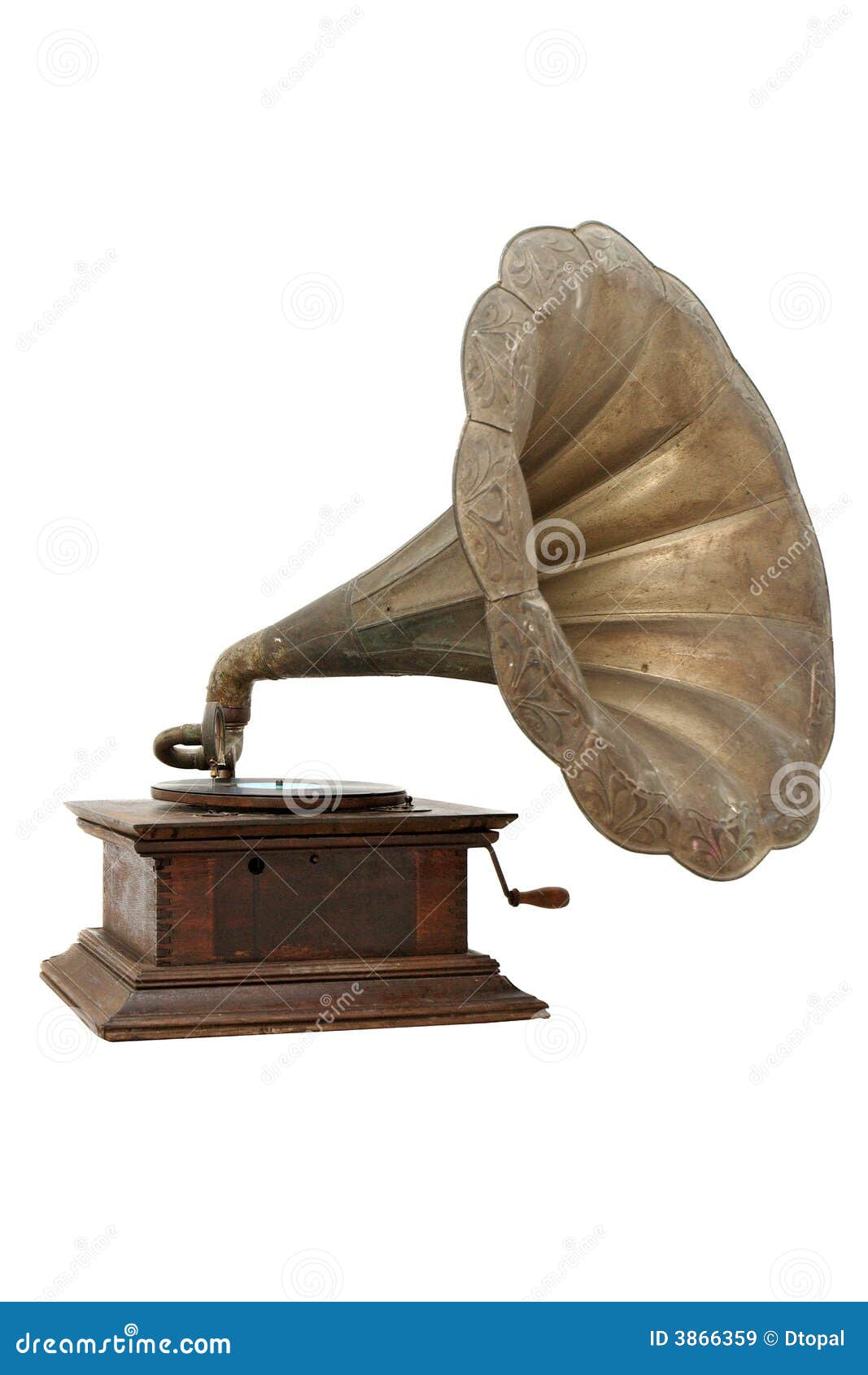 Vintage gramophone stock image. Image of isolated, funnel - 3866359
