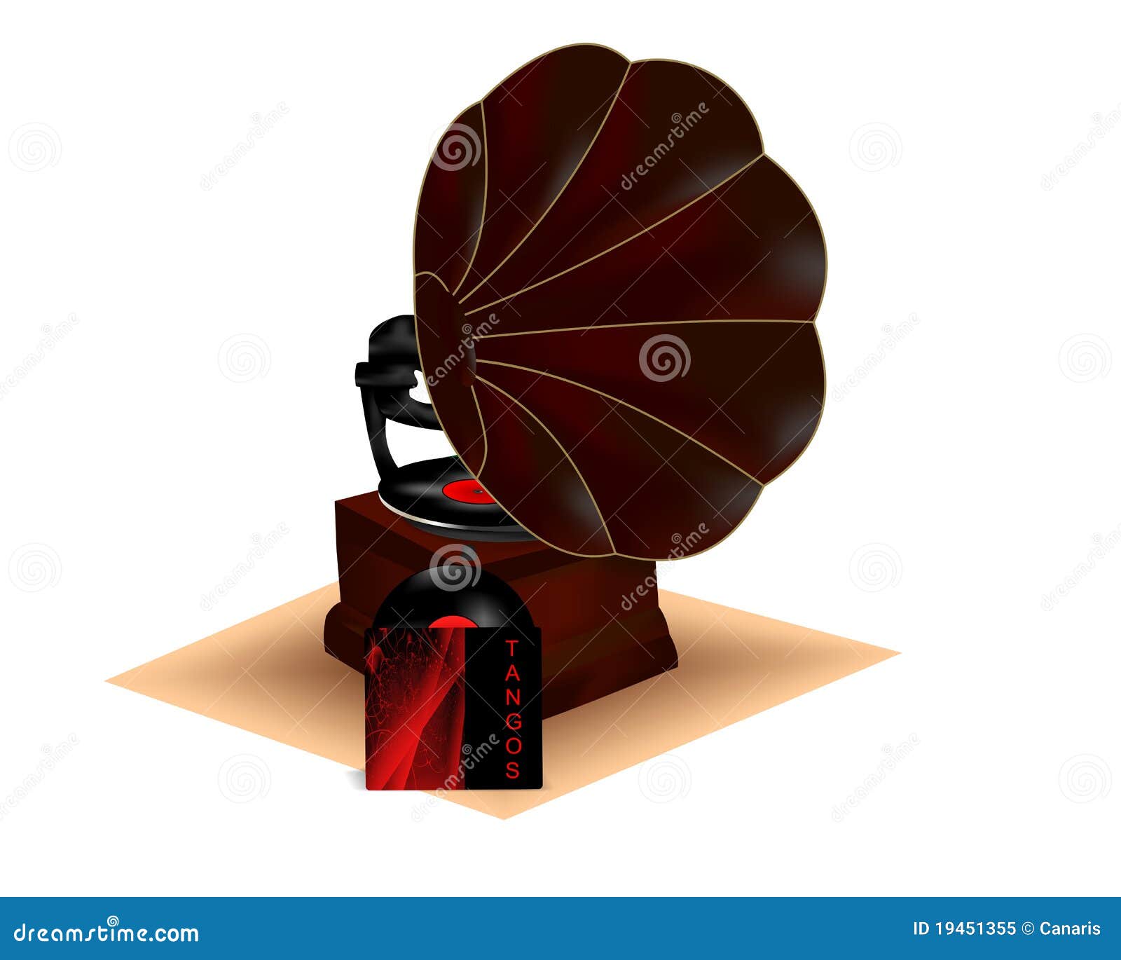 Vintage Gramophone Silhouette Poster Vector Illustration ...