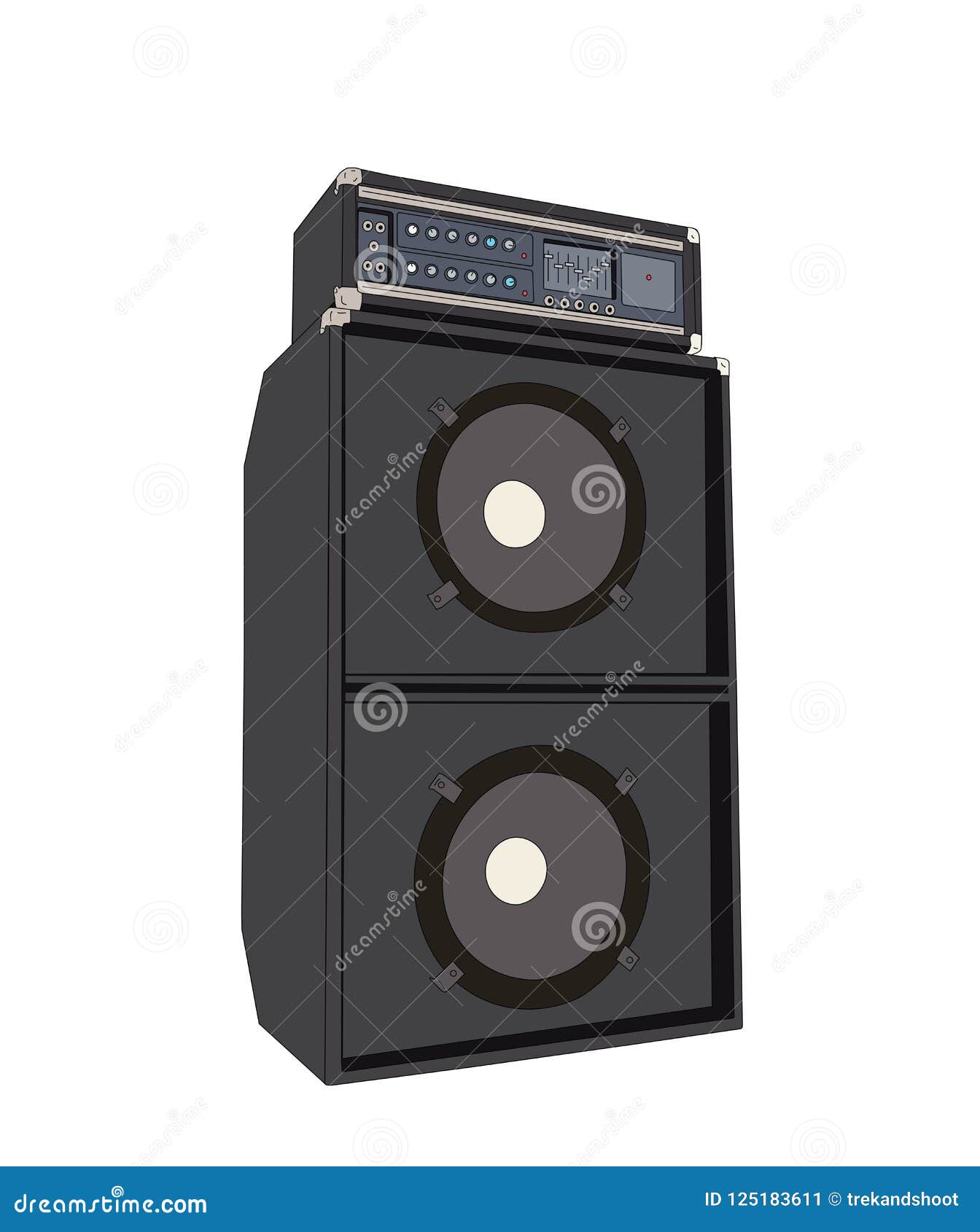 Vintage Grande Bass Amplifier Vector Stock de ilustración - Ilustración ...