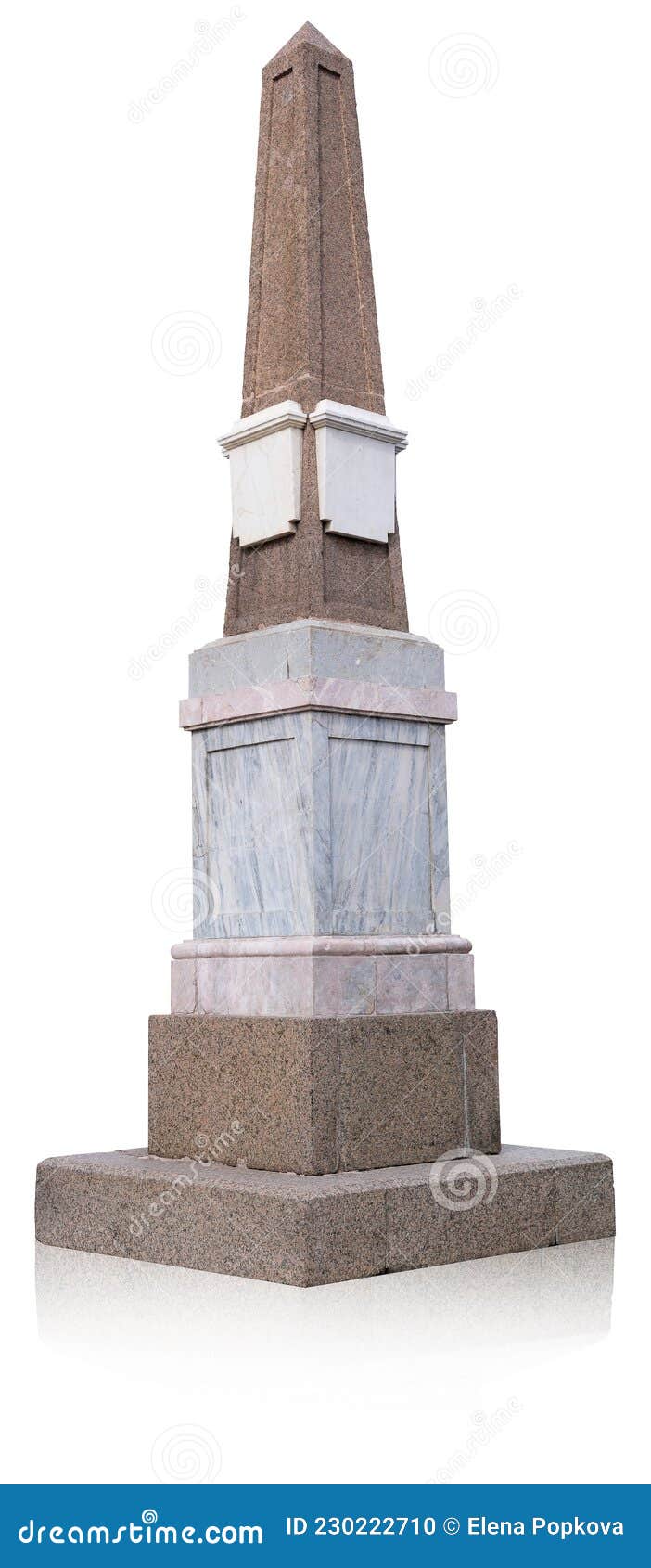 Vintage Granite Milestone Isolated on White Background. Design Element ...